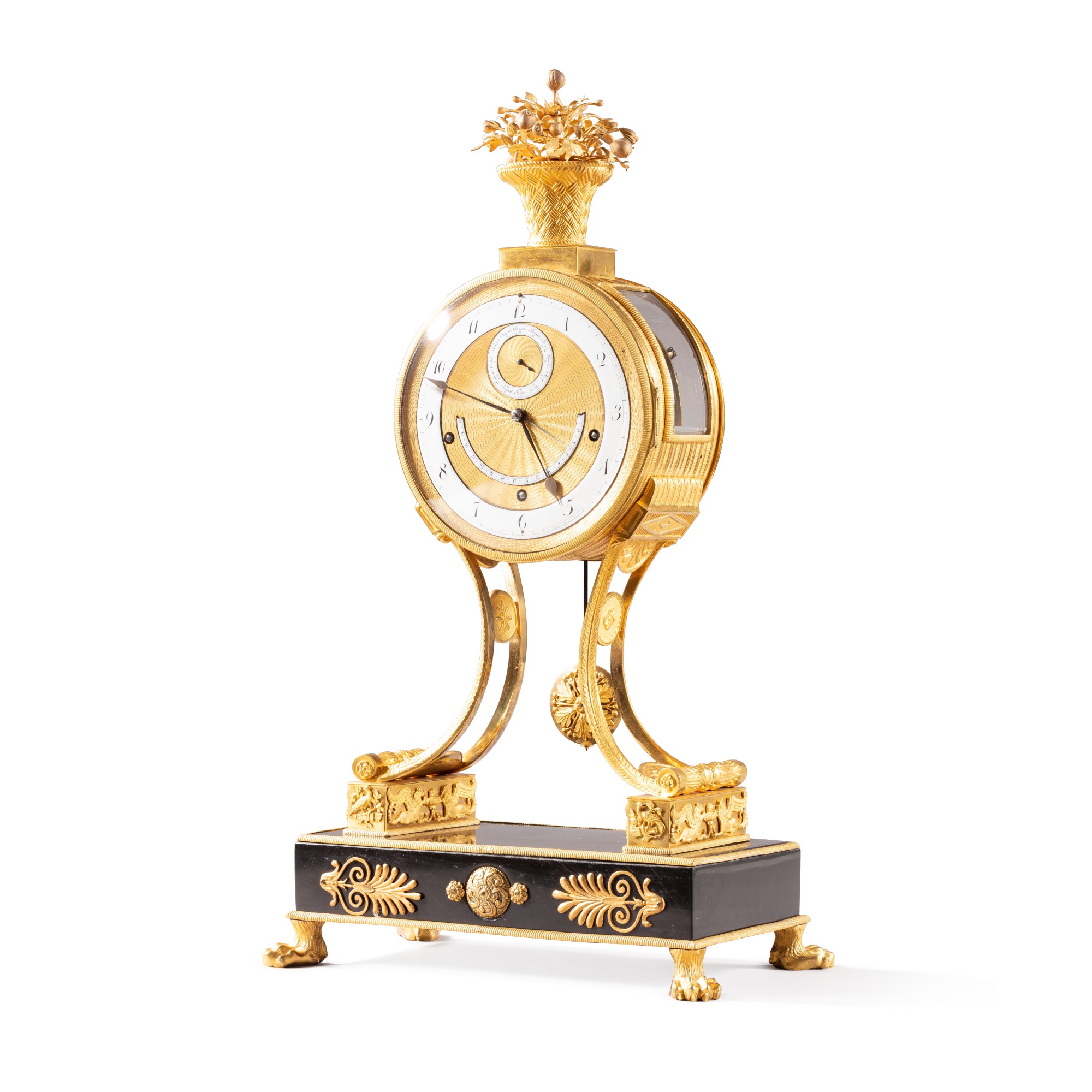 An Austrian gilt-bronze mantel clock by Carl Wurm, early 19th century ...