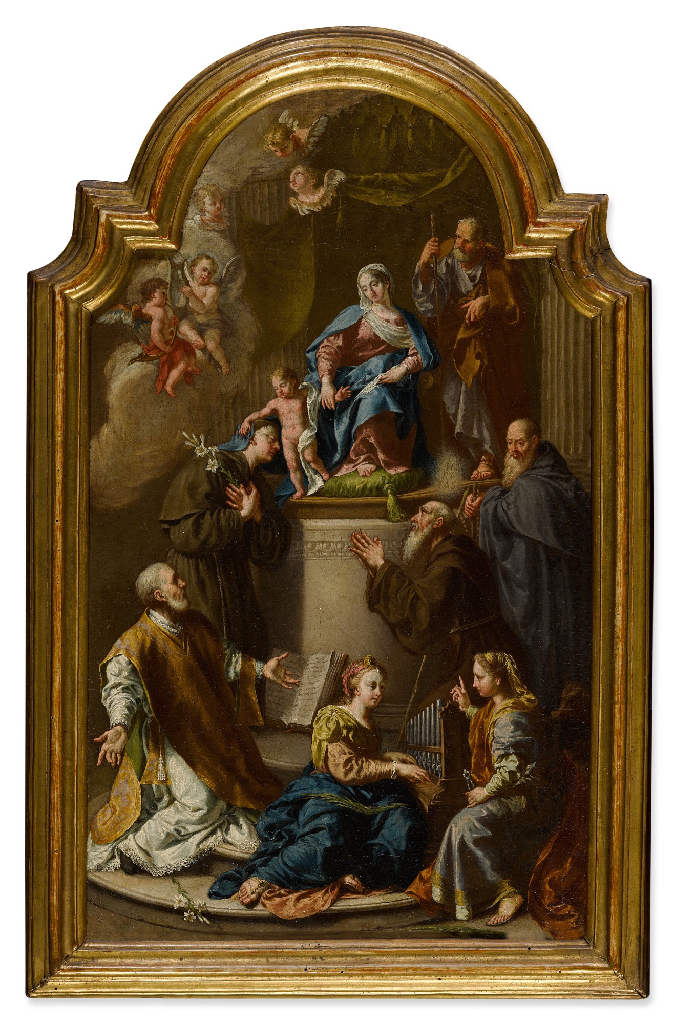 Holy Family with a Deacon, Saints Anthony of Padua, Cecilia, Francis of ...