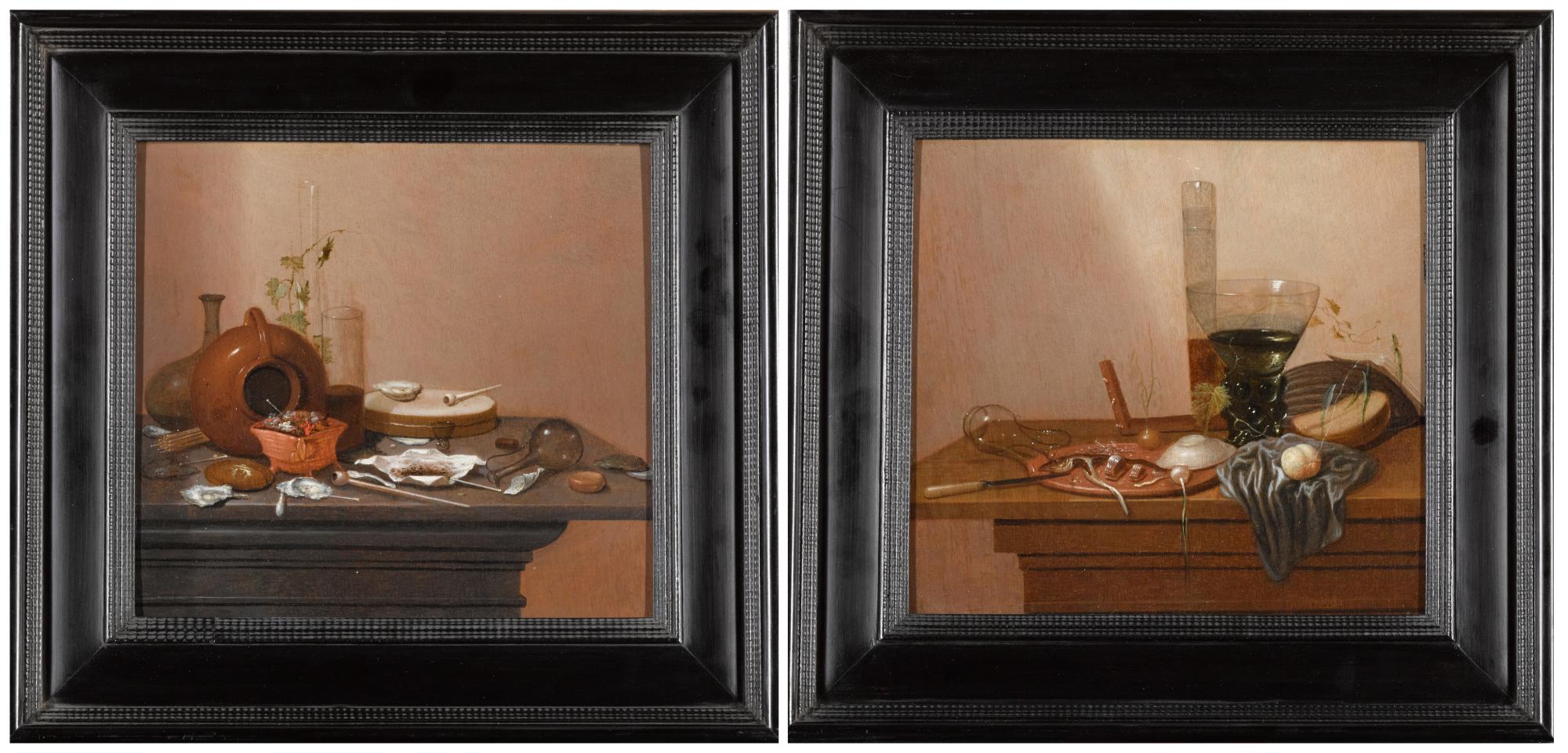 GERRIT VAN VUCHT | A still life with smoking attributes such as pipes ...