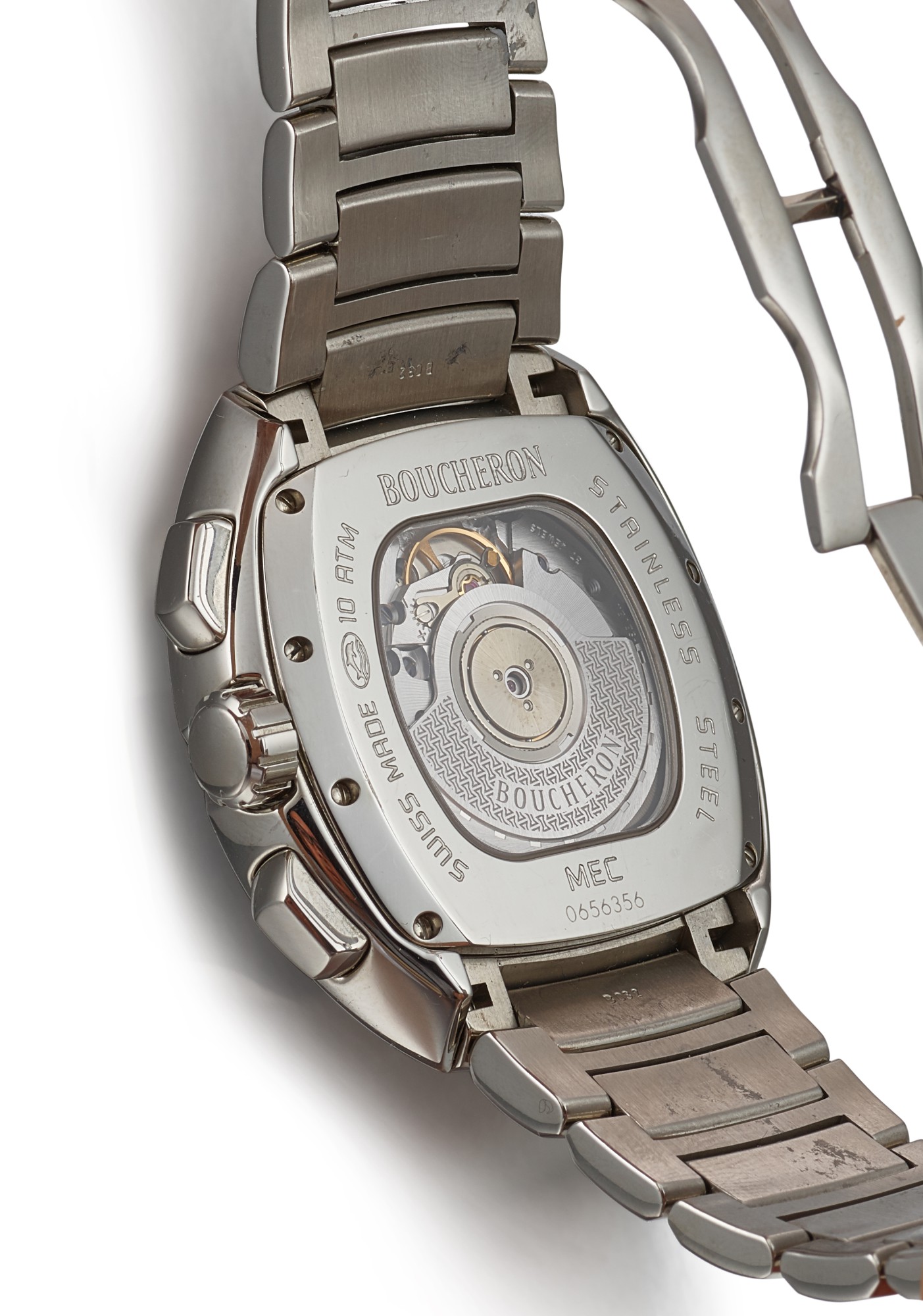 BOUCHERON | MEC, A STAINLESS STEEL CHRONOGRAPH WRISTWATCH WITH DATE AND ...