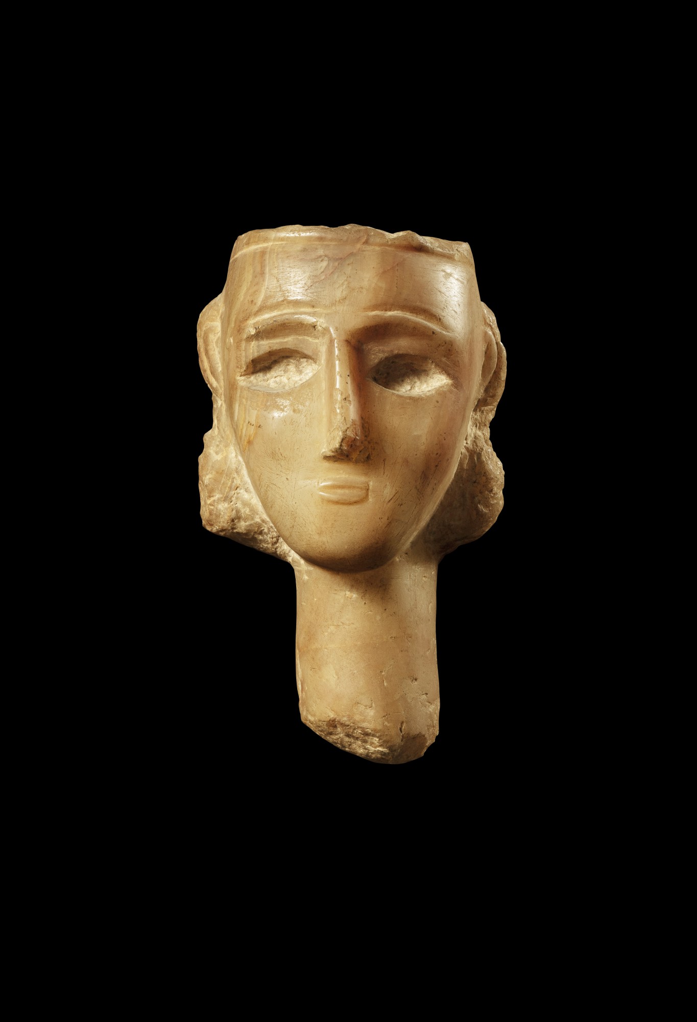 A South Arabian Alabaster Head of a Woman, Qataban, 3rd Century B.C ...
