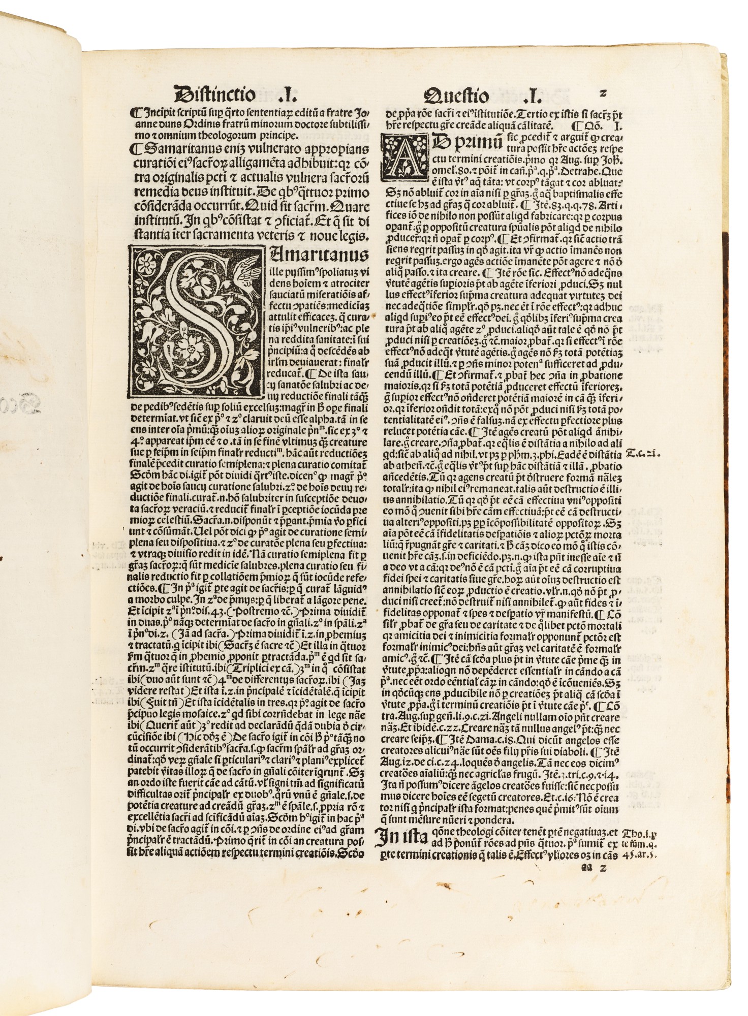 Duns Scotus, Quaestiones in quattuor libros Sententiarum, Venice, 1497 ...