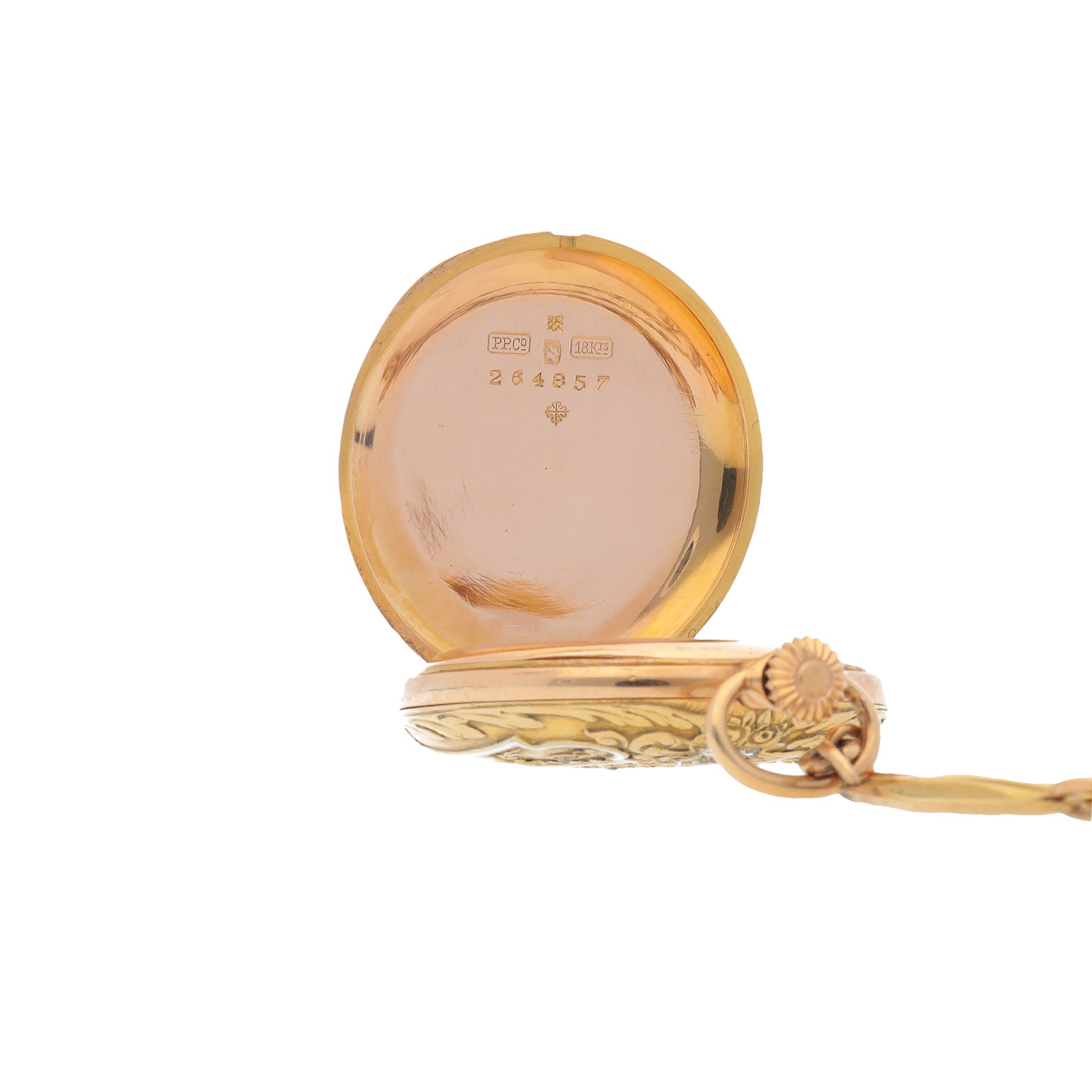 Yellow gold and diamond-set hunting-cased watch with enamel dial Circa ...