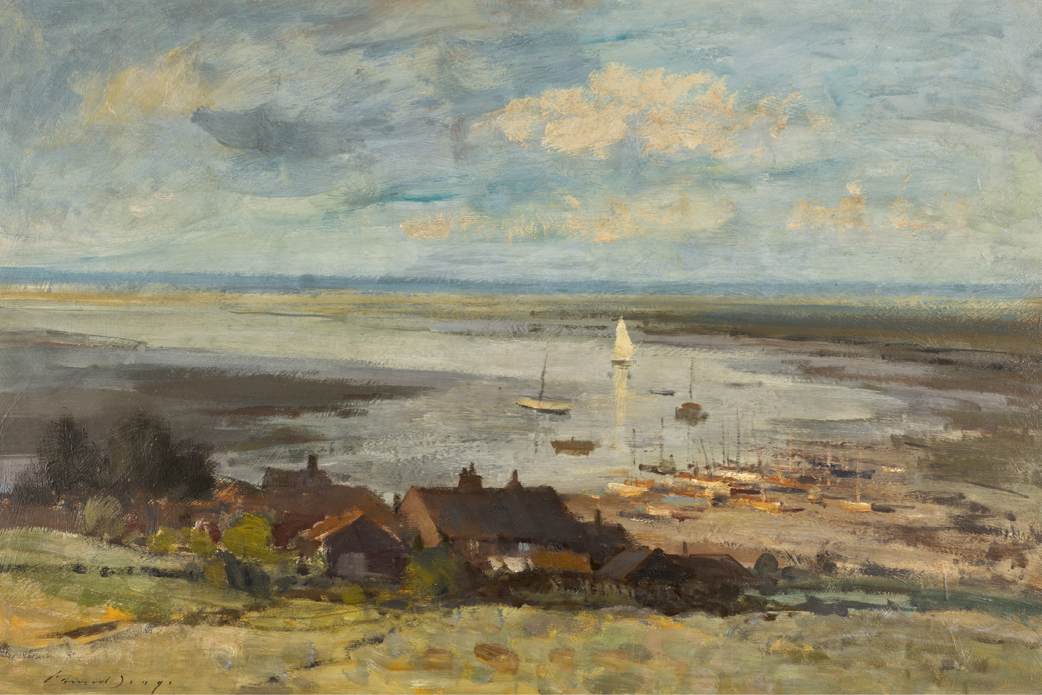 EDWARD SEAGO, R.W.S. | An East Coast Estuary | Victorian, Pre ...