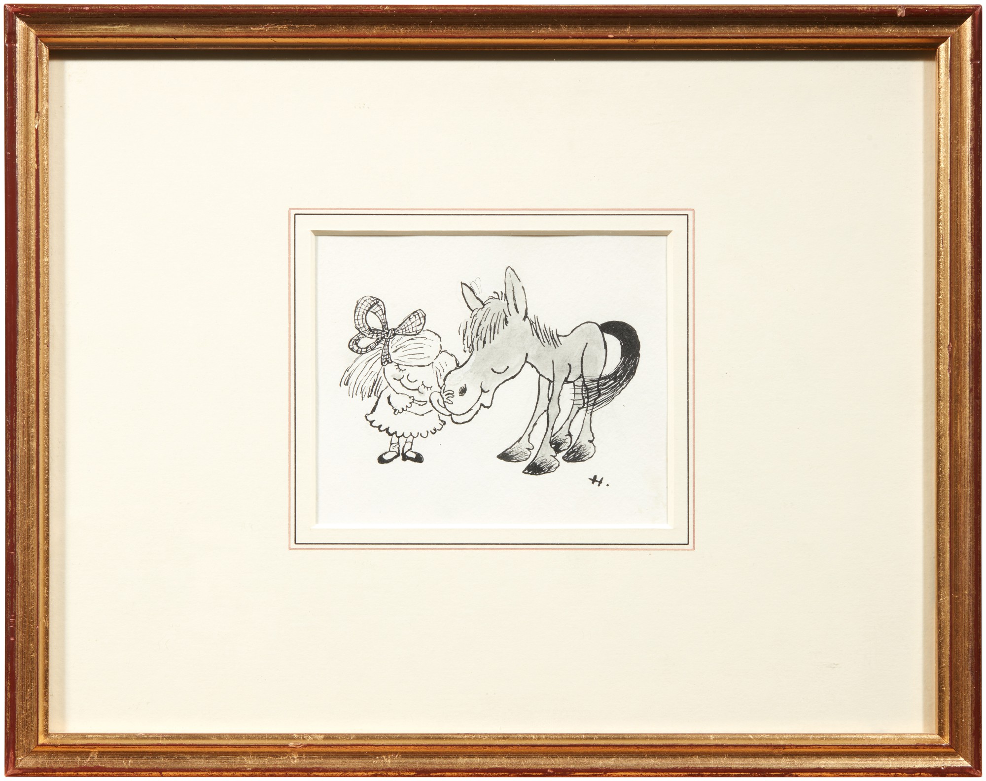 Gerard Hoffnung | "The Real Pony Fans Are Small Girls", ink drawing, c ...