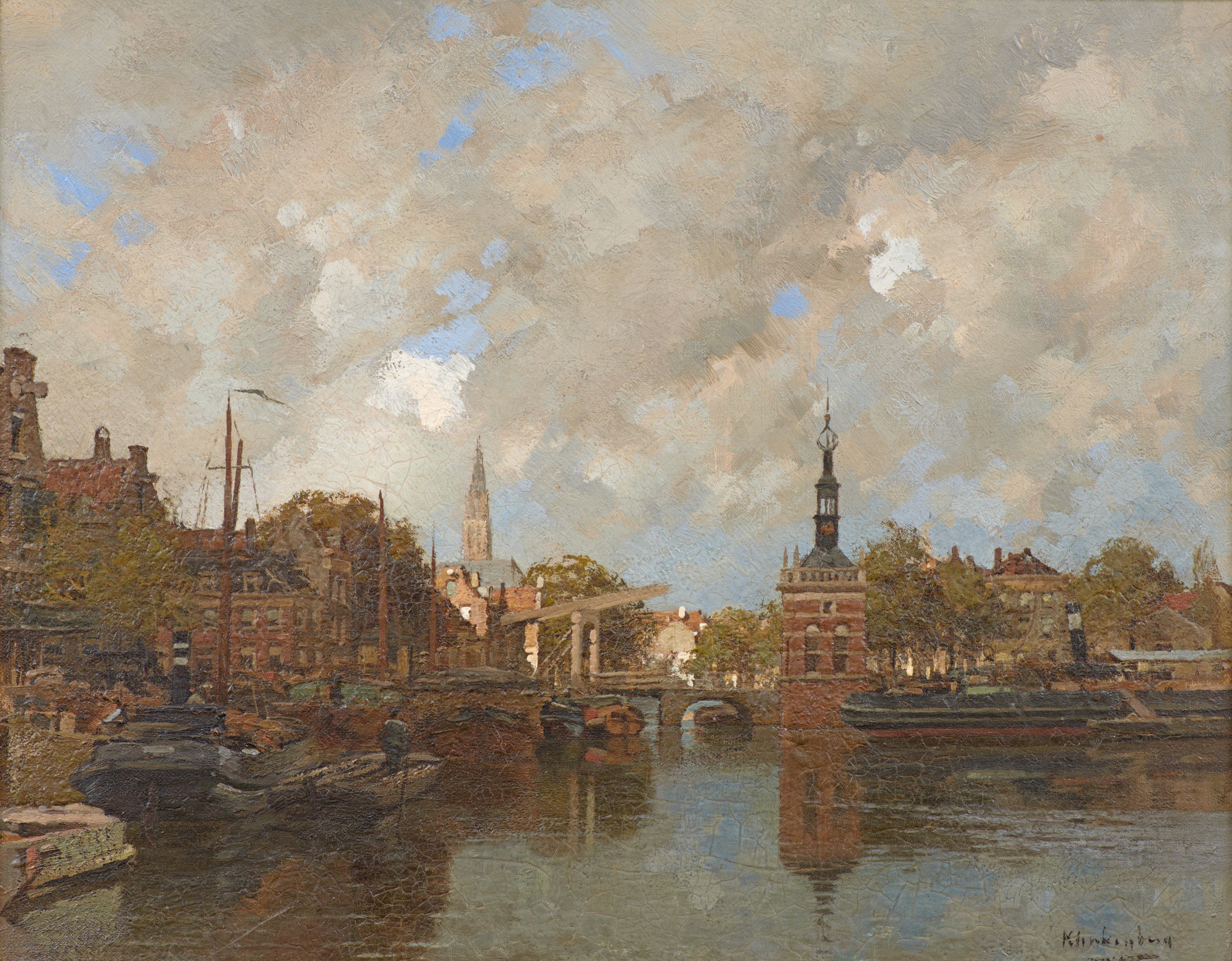 JOHANNES KLINKENBERG | Alkmaar with the Accijnstoren | 19th Century ...