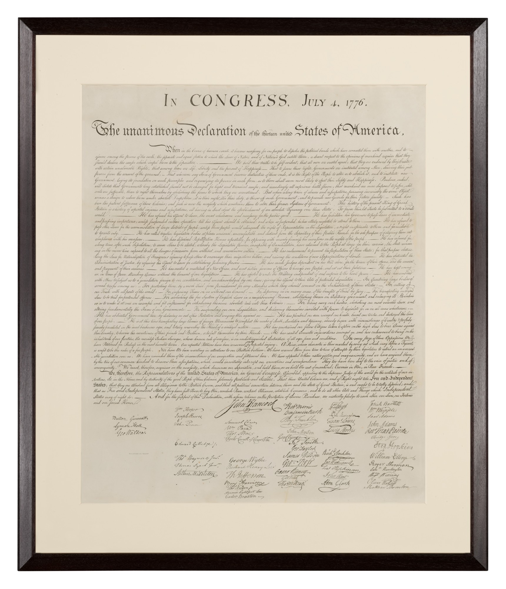 Declaration of Independence | A fine copy on paper of the first true ...