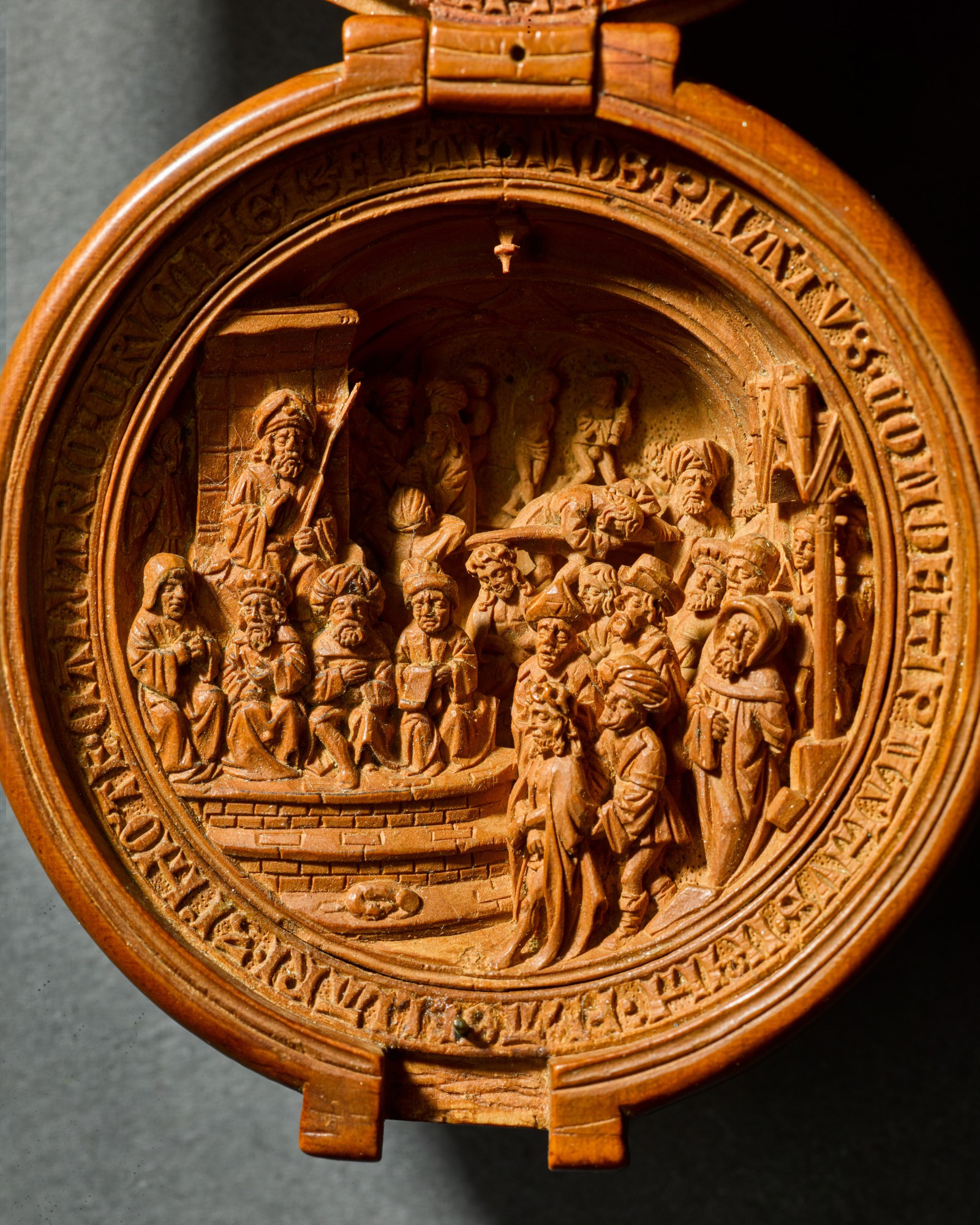 Polyptych Prayer Nut with the Crucifixion and Christ before Pilate ...