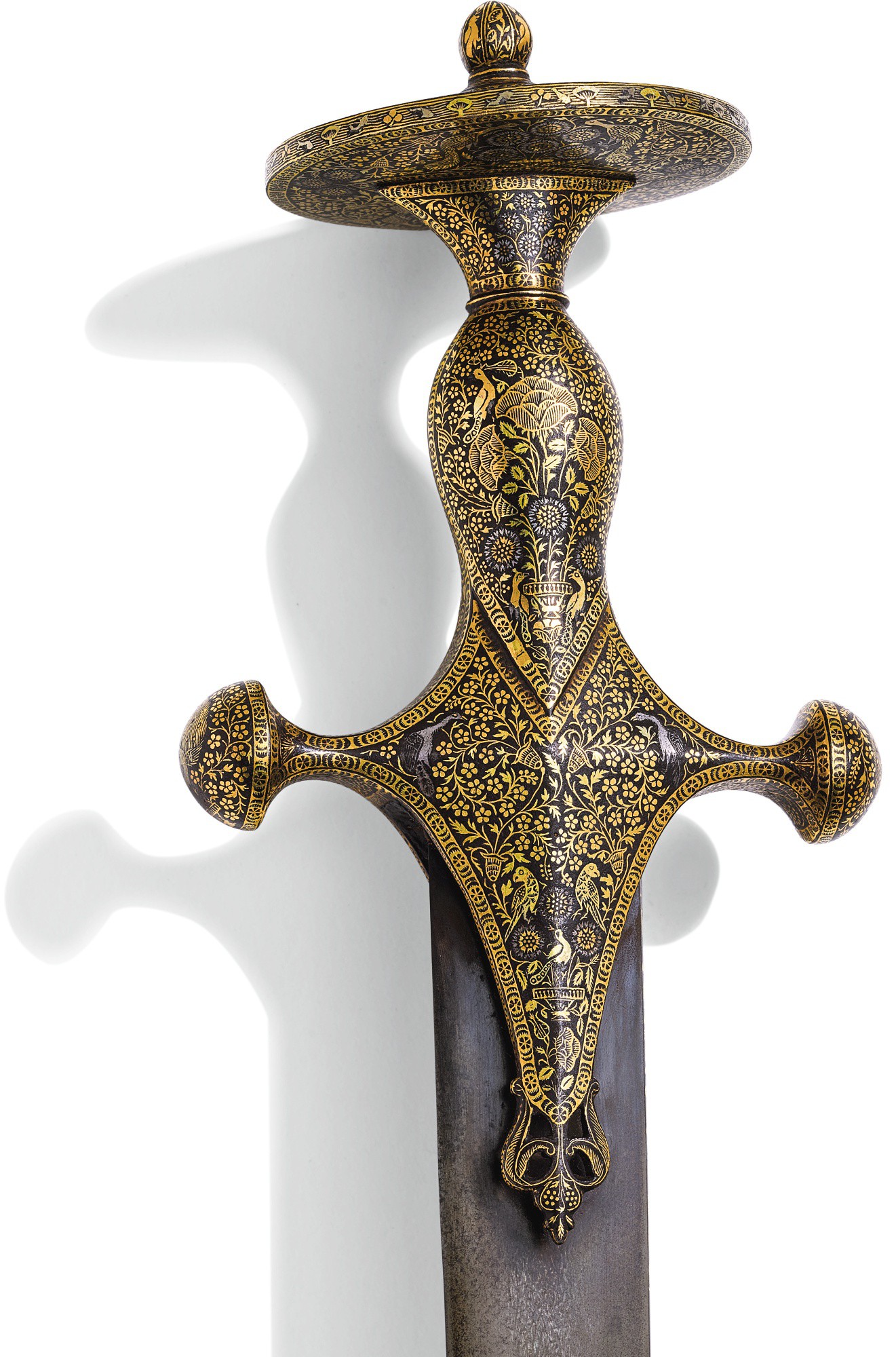 A FINE MUGHAL GOLD-INLAID SWORD (TALWAR) BEARING THE NAME OF NAWAB DHU ...