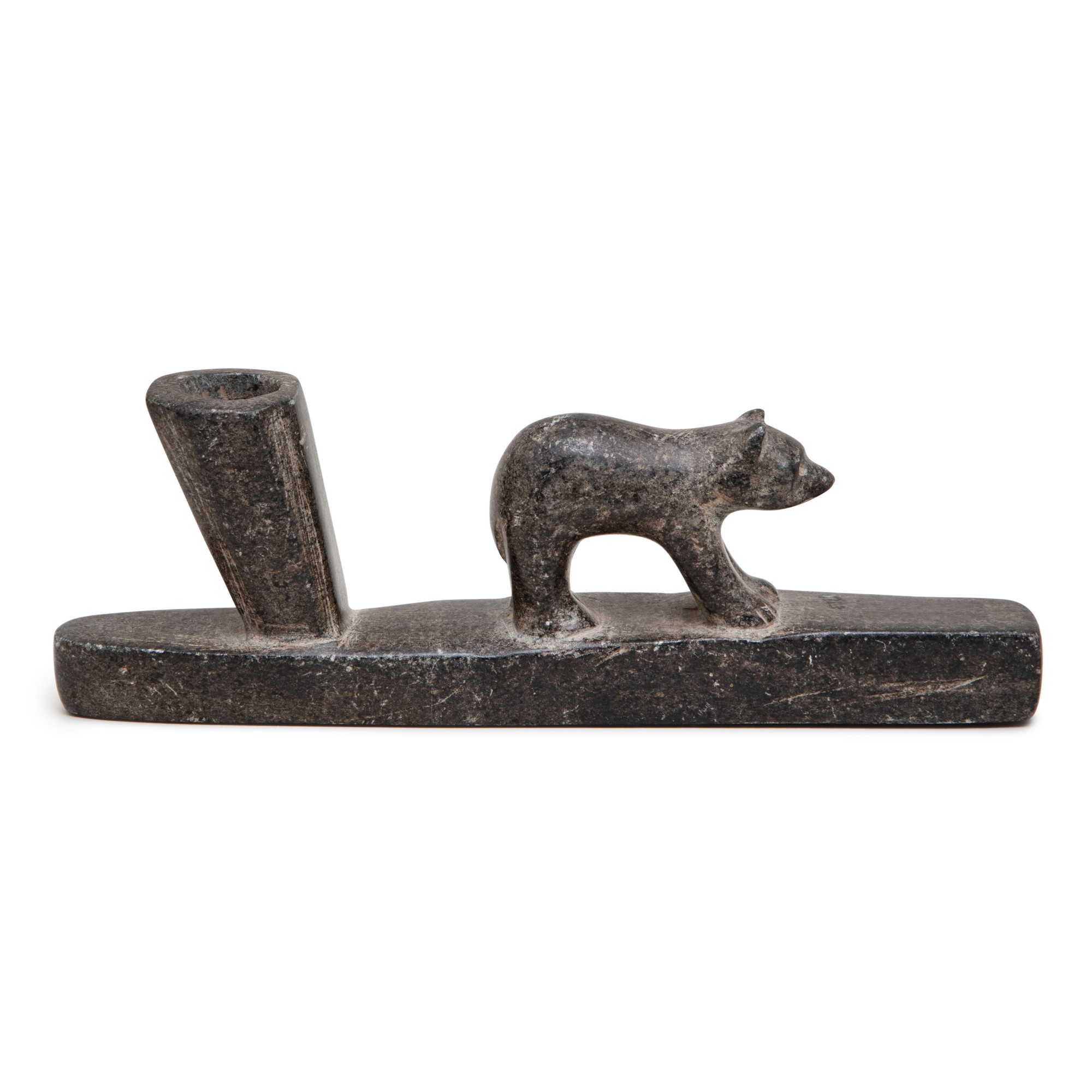 Cherokee Stone Pipe Bowl with Bear Effigy, Southeastern United States ...