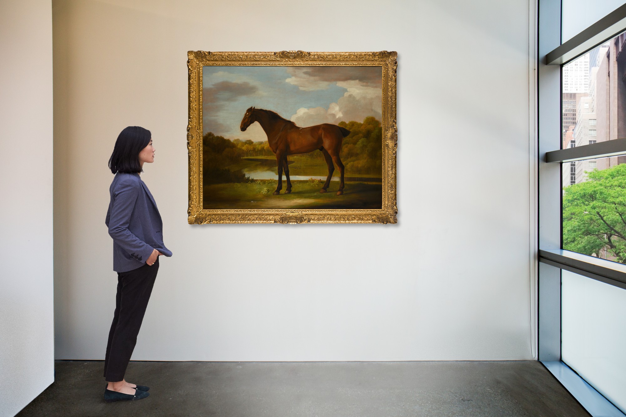 Polyanthus, a favourite bay hunter, in a landscape | Old Masters ...
