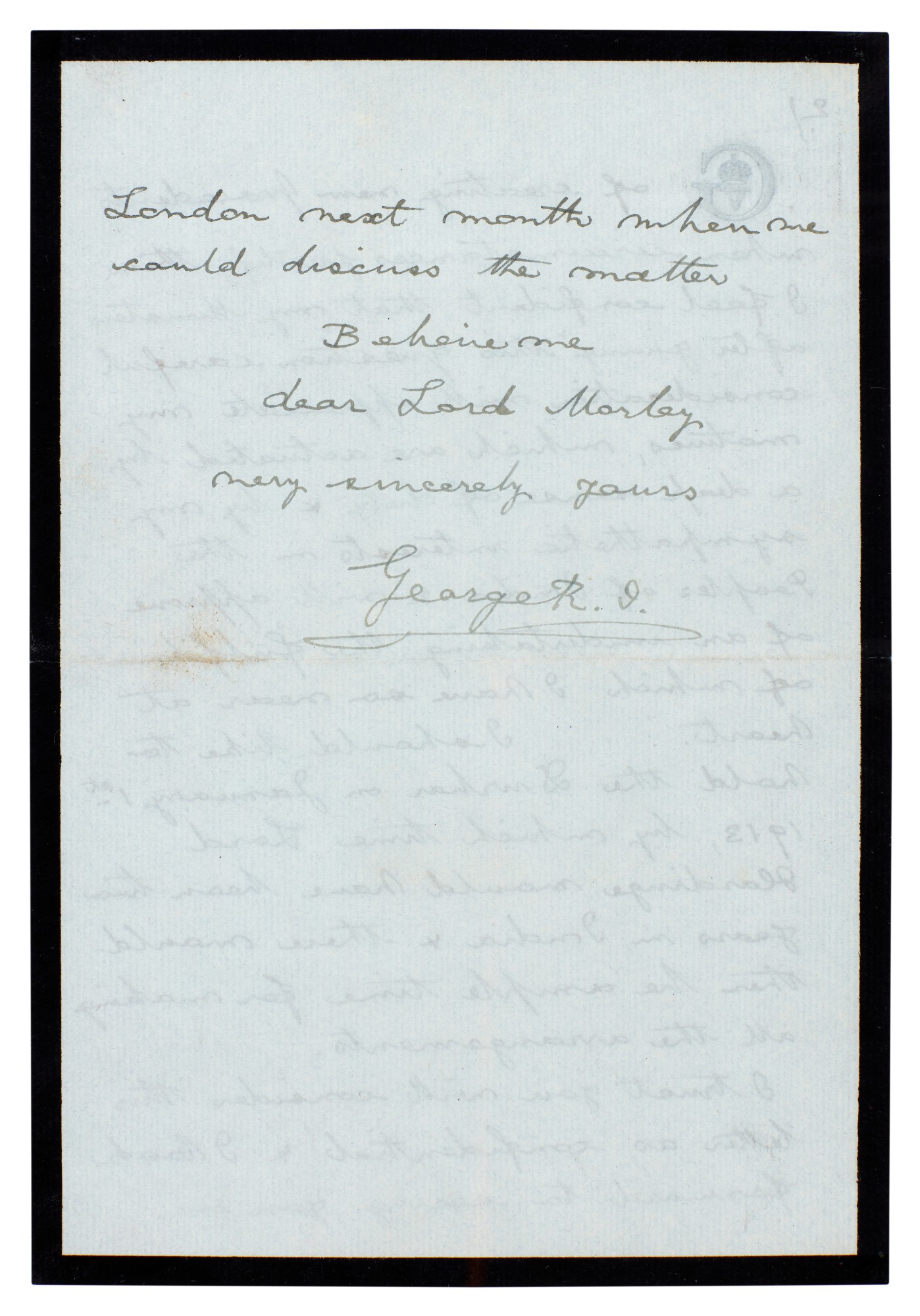 George V | Autograph letter signed, on his plans for a Coronation ...