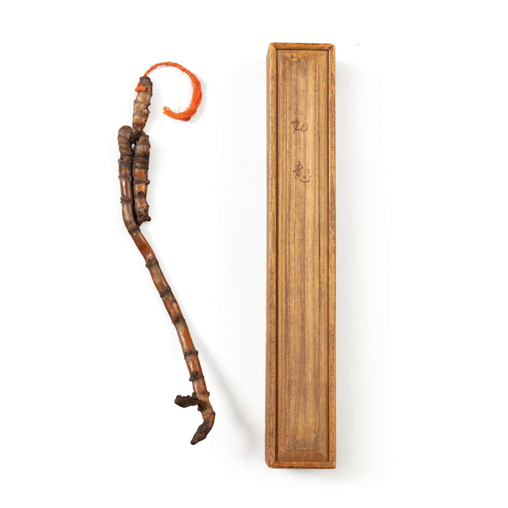 A bamboo root scepter, nyoi-bo Sceptre en racine de bambou, nyoi-bo ...