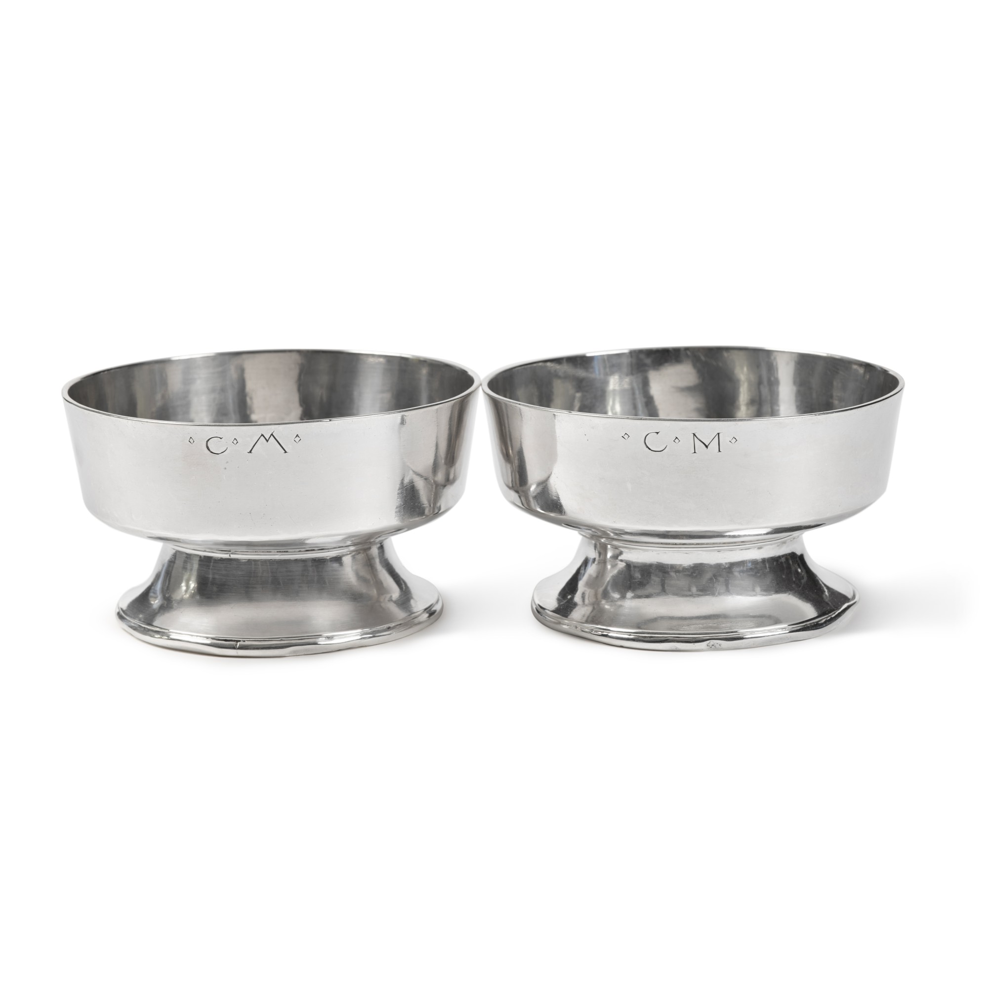 A Pair of Belgian Silver Cups, Maker's Mark a Pelican with its Young in ...