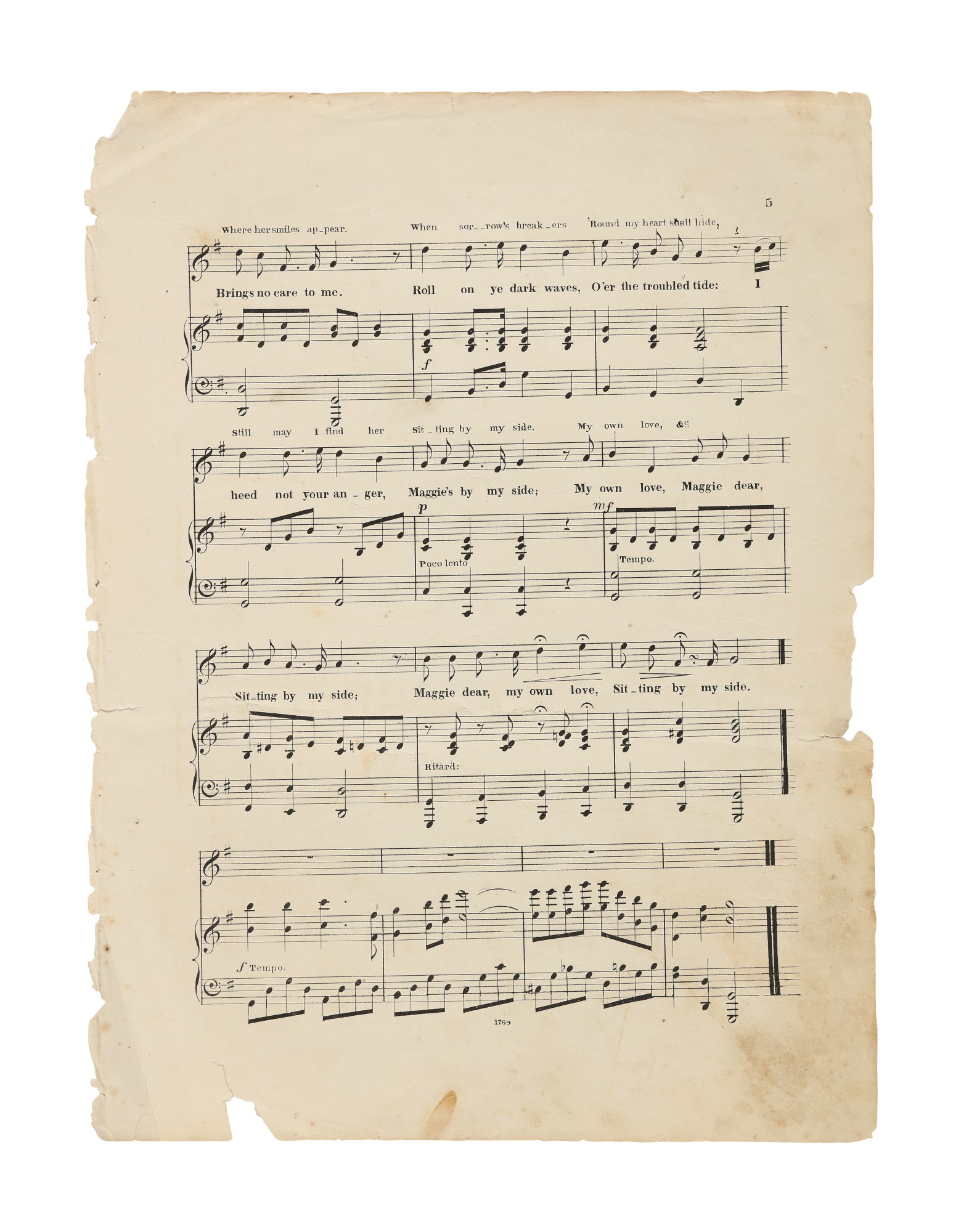 Foster, Stephen C. | Autograph music manuscript signed ("S. C. Foster ...