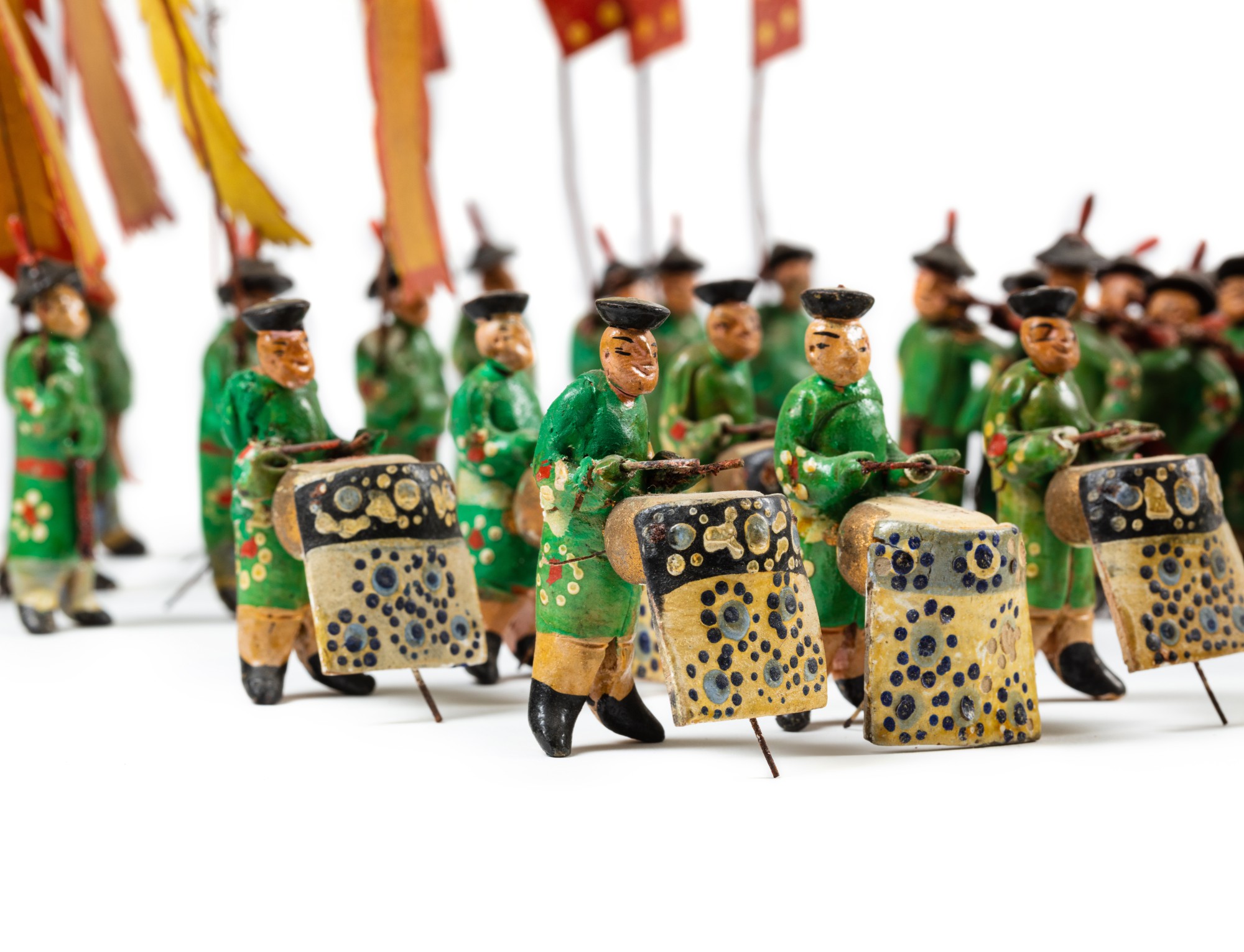 Rare set of painted toy miniature soldiers depicting an imperial ...
