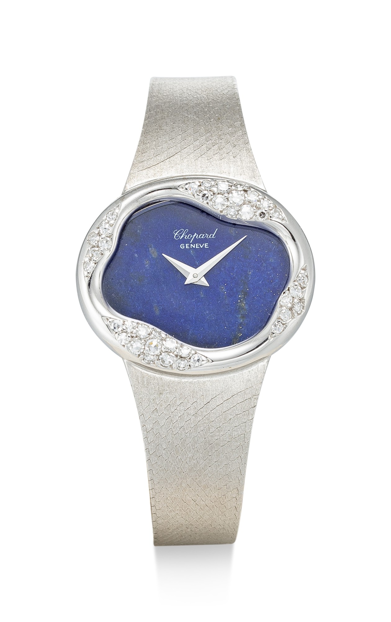 CHOPARD | A WHITE GOLD AND DIAMOND-SET BRACELET WATCH WITH LAPIS LAZULI ...