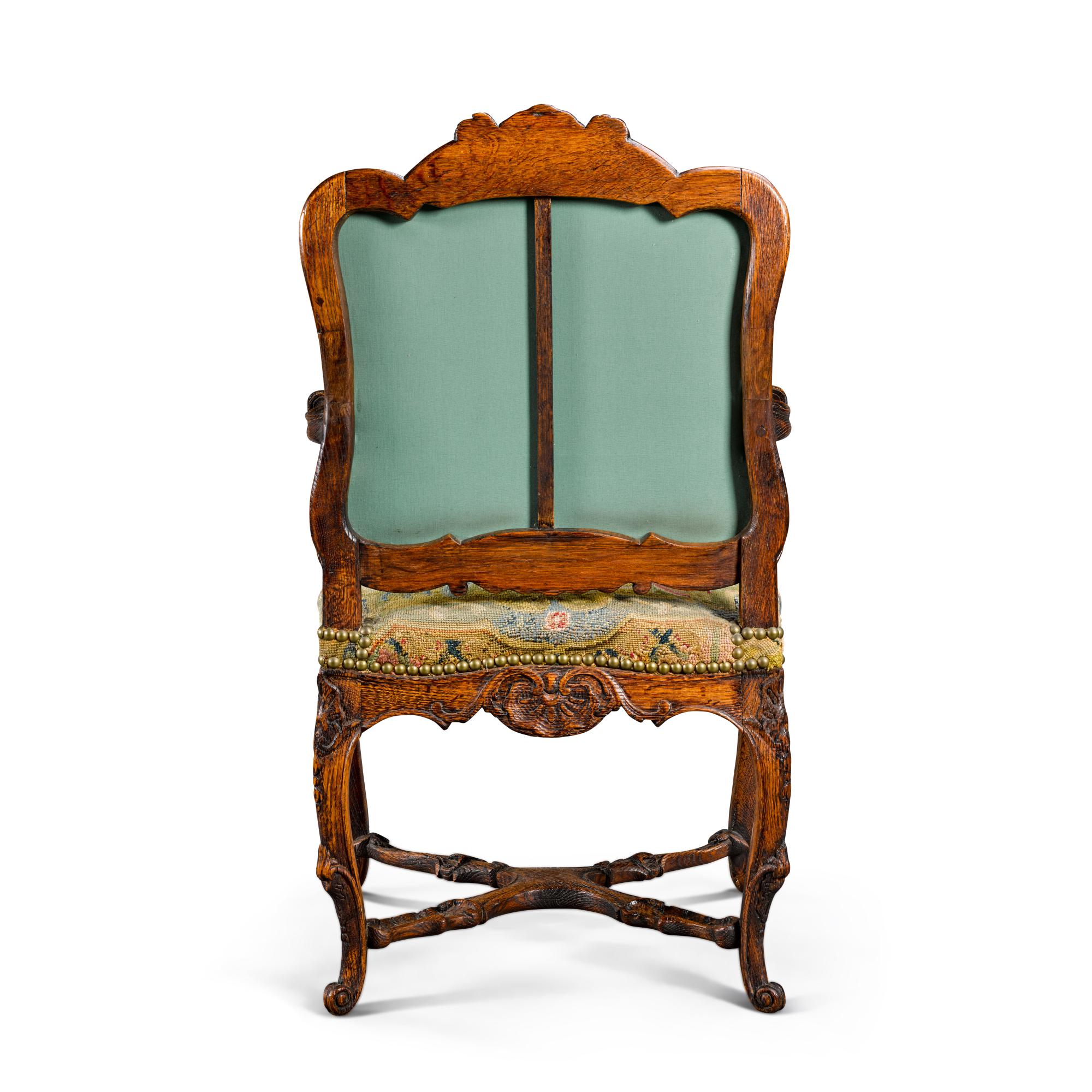 A pair of Franco-Flemish carved oak fauteuils, possibly Liège, circa ...