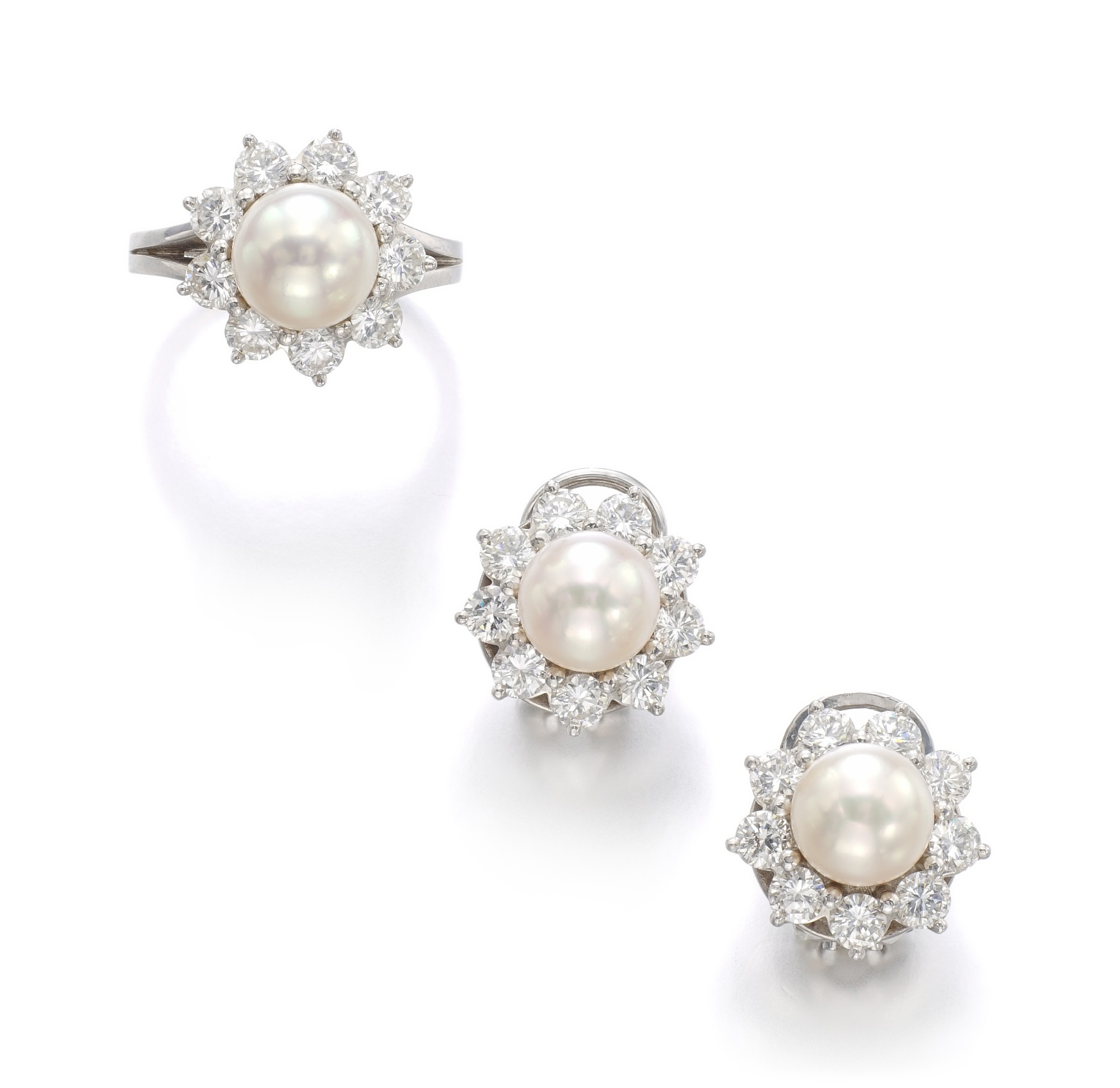 CULTURED PEARL AND DIAMOND DEMI-PARURE | Jewels Online | Jewellery ...