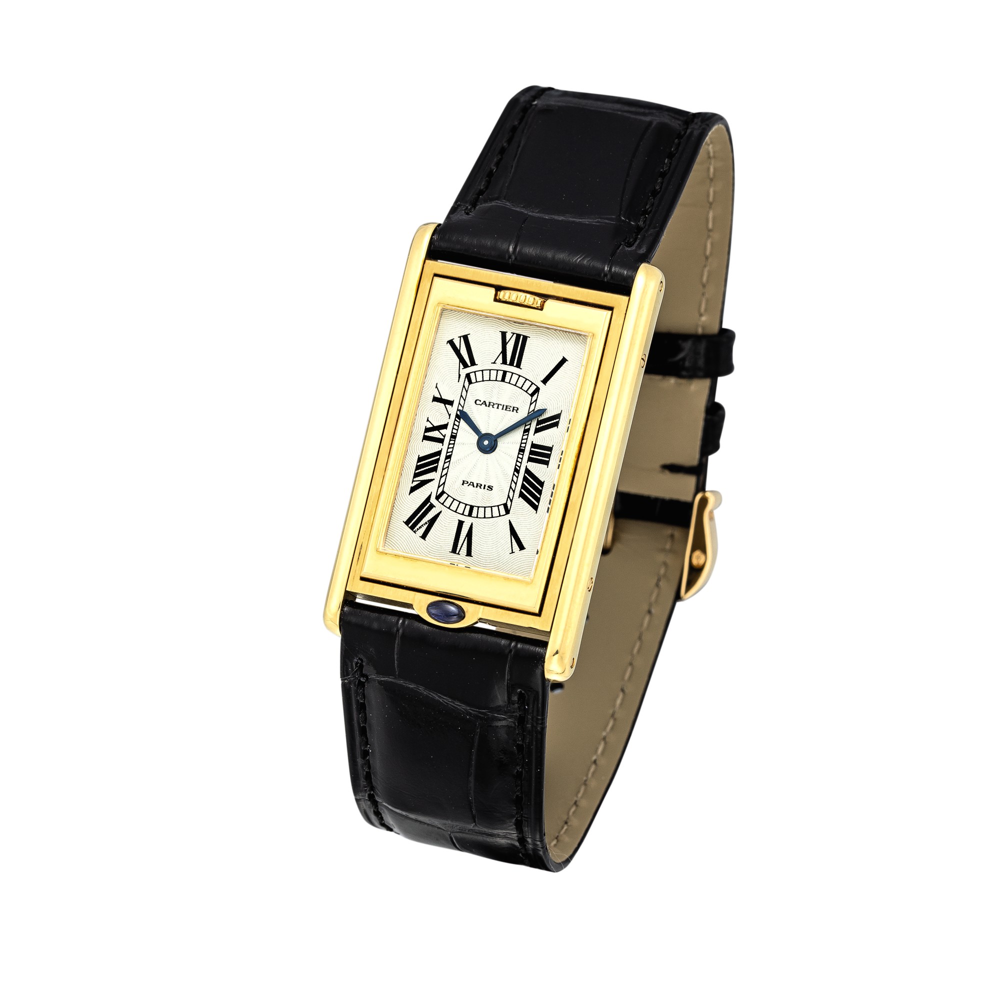 Cartier | Tank Basculante, A yellow gold reversible wristwatch, Circa ...