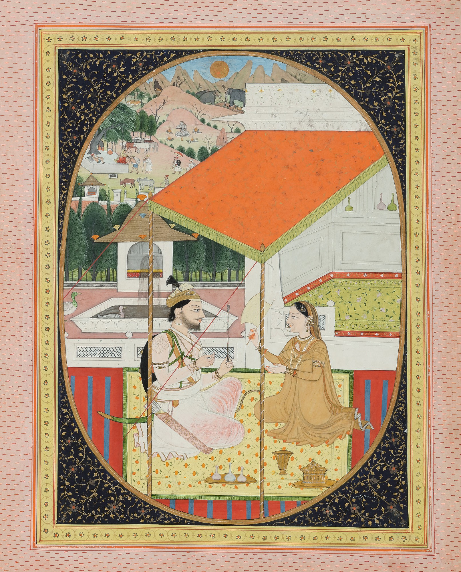 A Set of 12 Illustrations Depicting the Changing Seasons "Baramasa ...