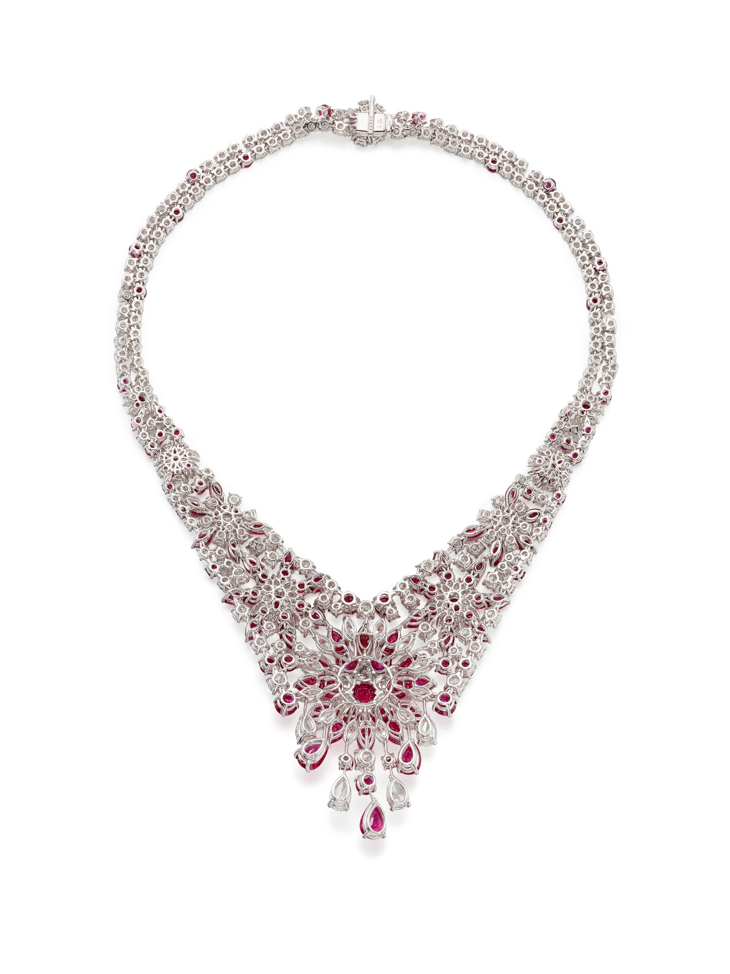 GRAFF | RUBY AND DIAMOND NECKLACE | 格拉夫 | 紅寶石 配 鑽石 項鏈﹙ 紅寶石及鑽石共重約60.30及 ...