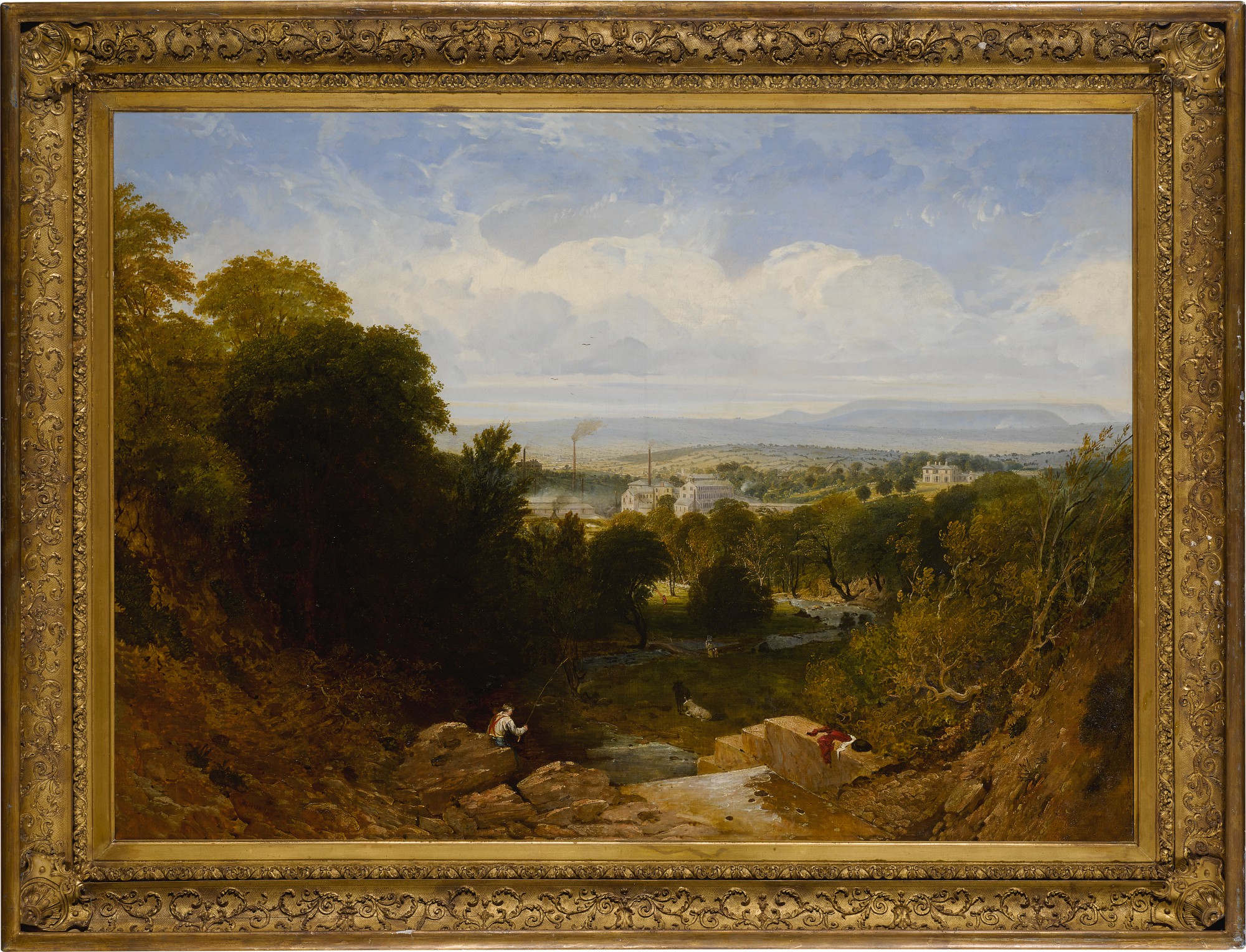 View of Broad Oak Printworks, near Accrington, Lancashire, with Broad ...