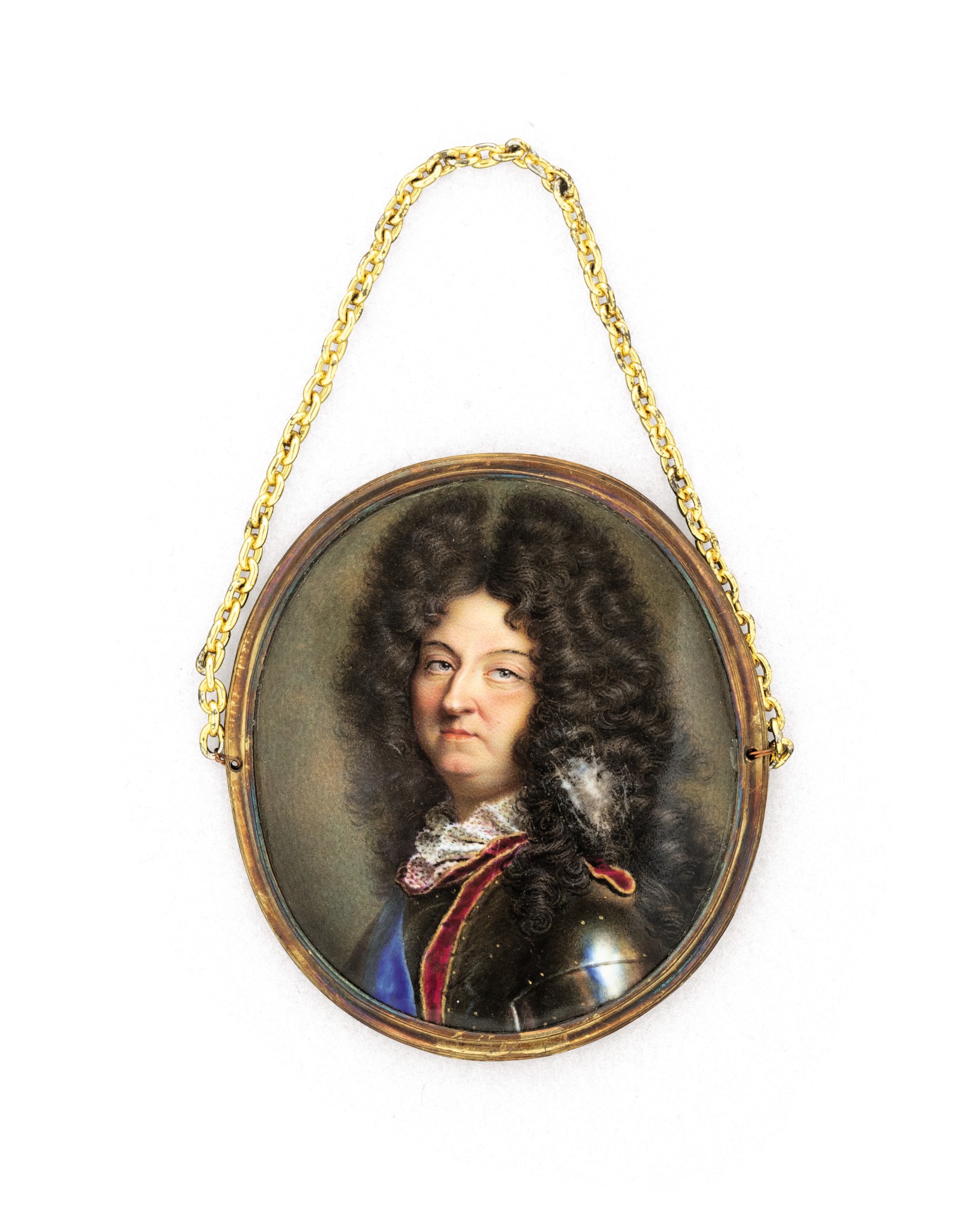 An enamel miniature representing Louis XIV, circle of Petitot, circa ...