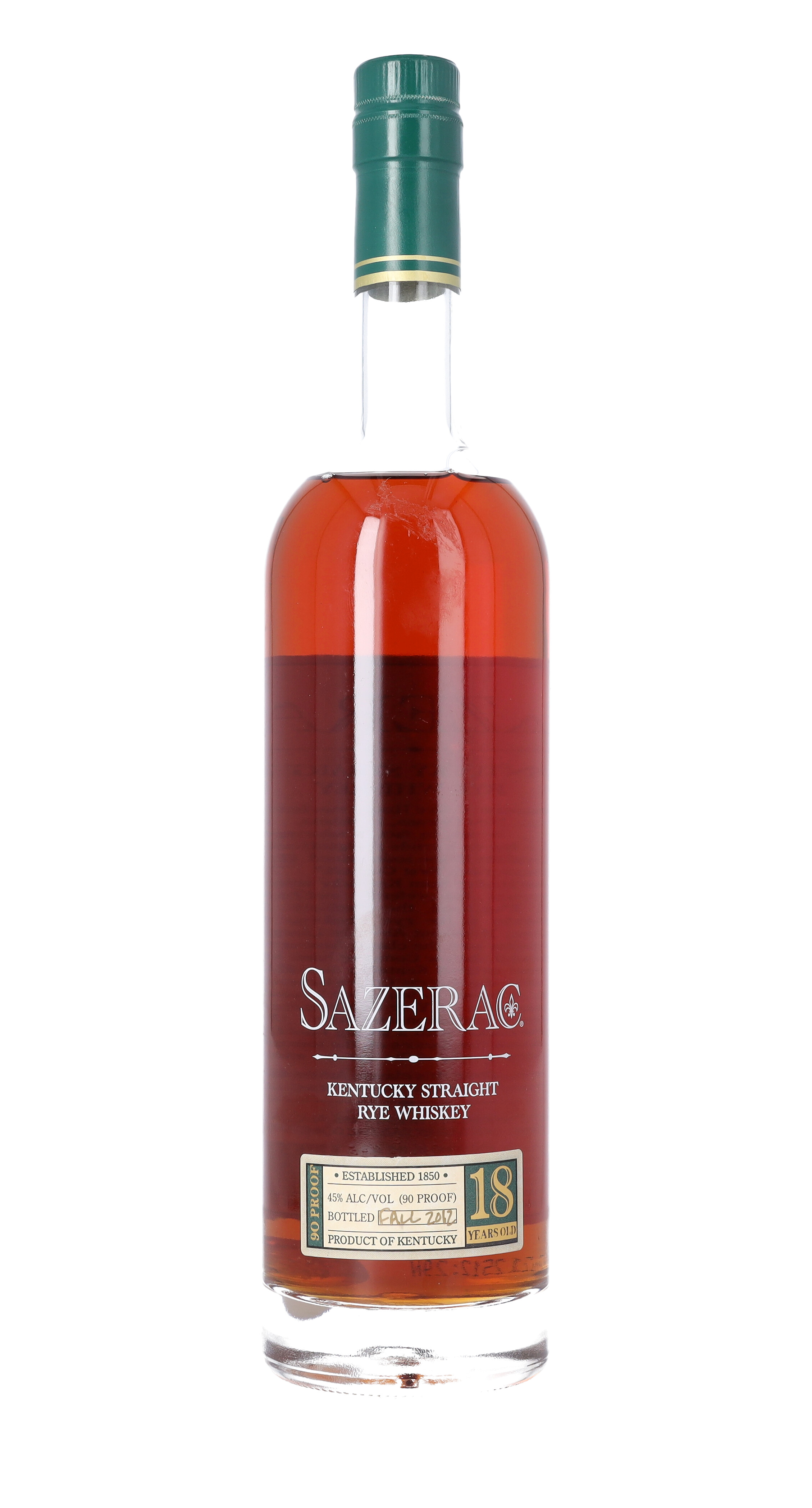 Sazerac Rye 18 Year Old 2012 Release 90 proof NV (1 BT75) | Bourbon ...