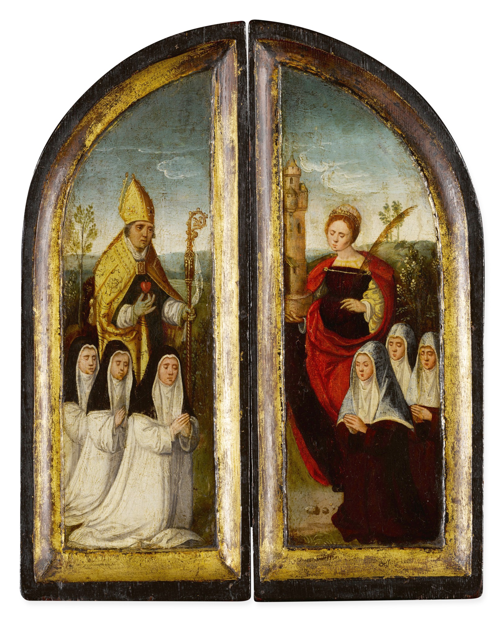 Triptych with the Crucifixion and Saints John the Evangelist, Francis ...