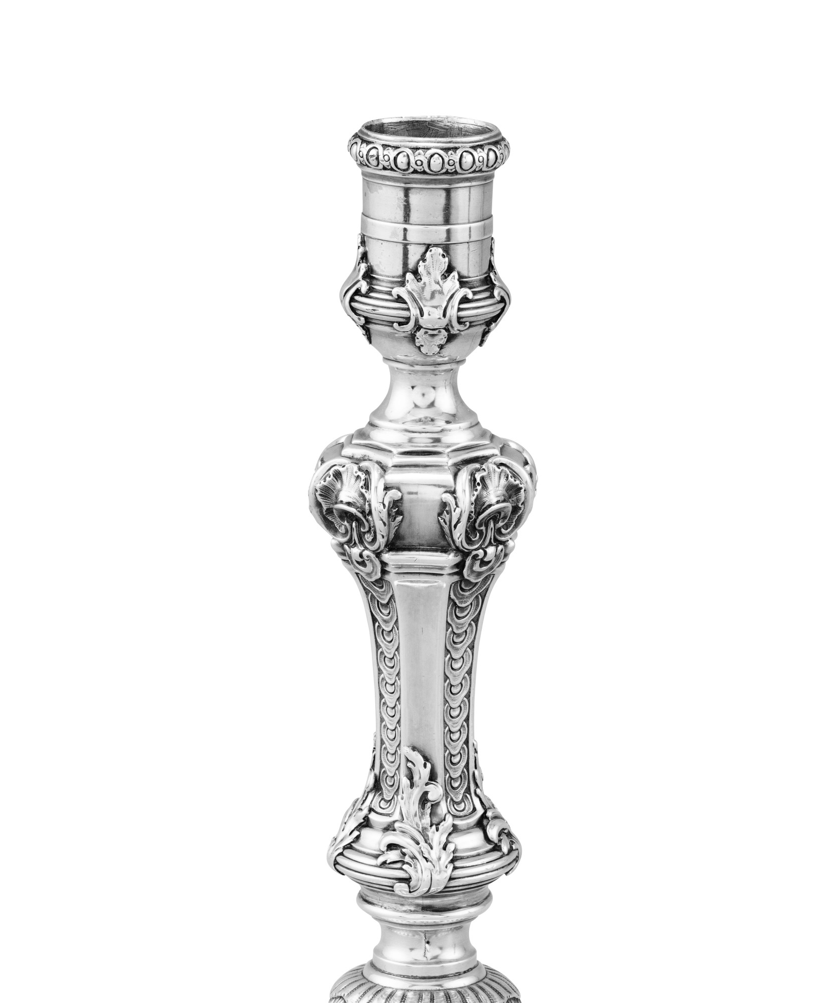 A pair of silver candlesticks, Alexis III Loir, Paris, 1752-1753 ...
