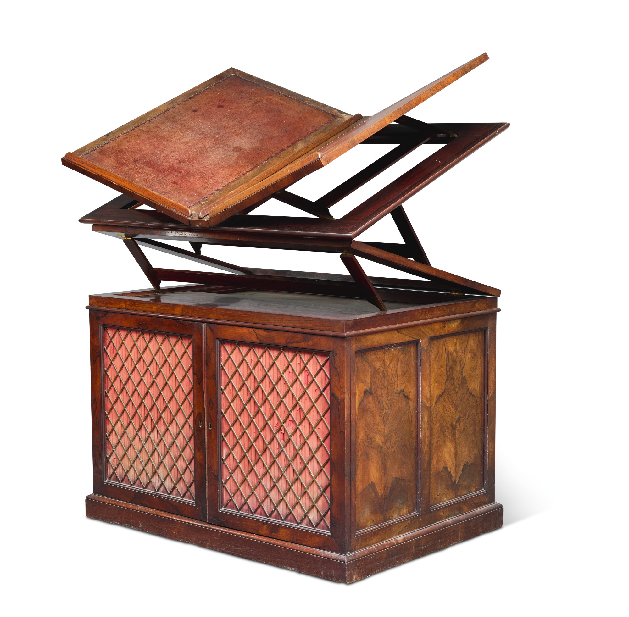 A REGENCY ROSEWOOD METAMORPHIC FOLIO CABINET, CIRCA 1820, IN THE MANNER ...