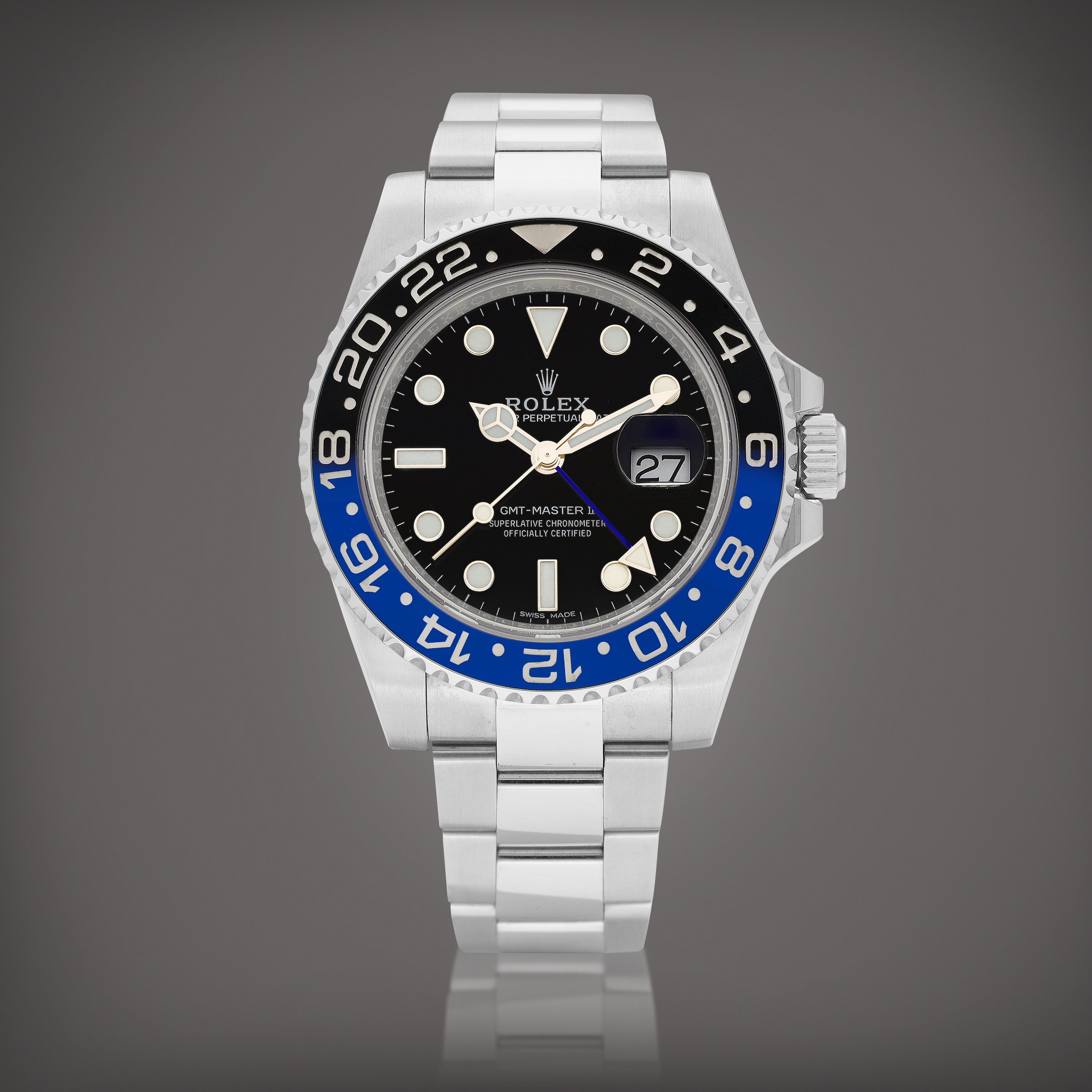 GMT-Master II, Reference 116710BLNR | A stainless steel dual time zone ...