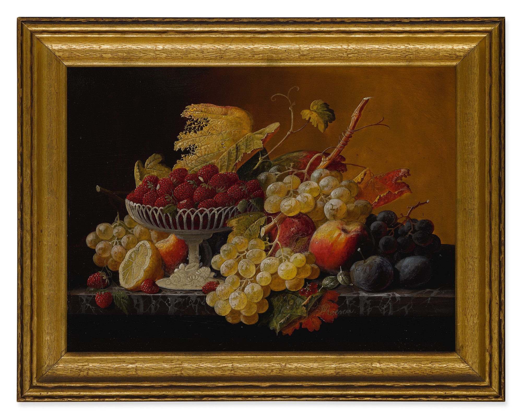 SEVERIN ROESEN | STILL LIFE OF FRUIT WITH COMPOTE OF STRAWBERRIES AND ...