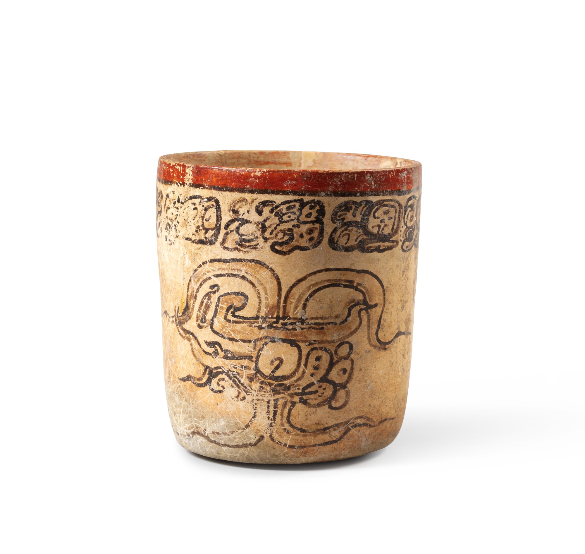 Vase Codex cylindrique, Culture Maya, Mexique, Classique récent, 550 ...