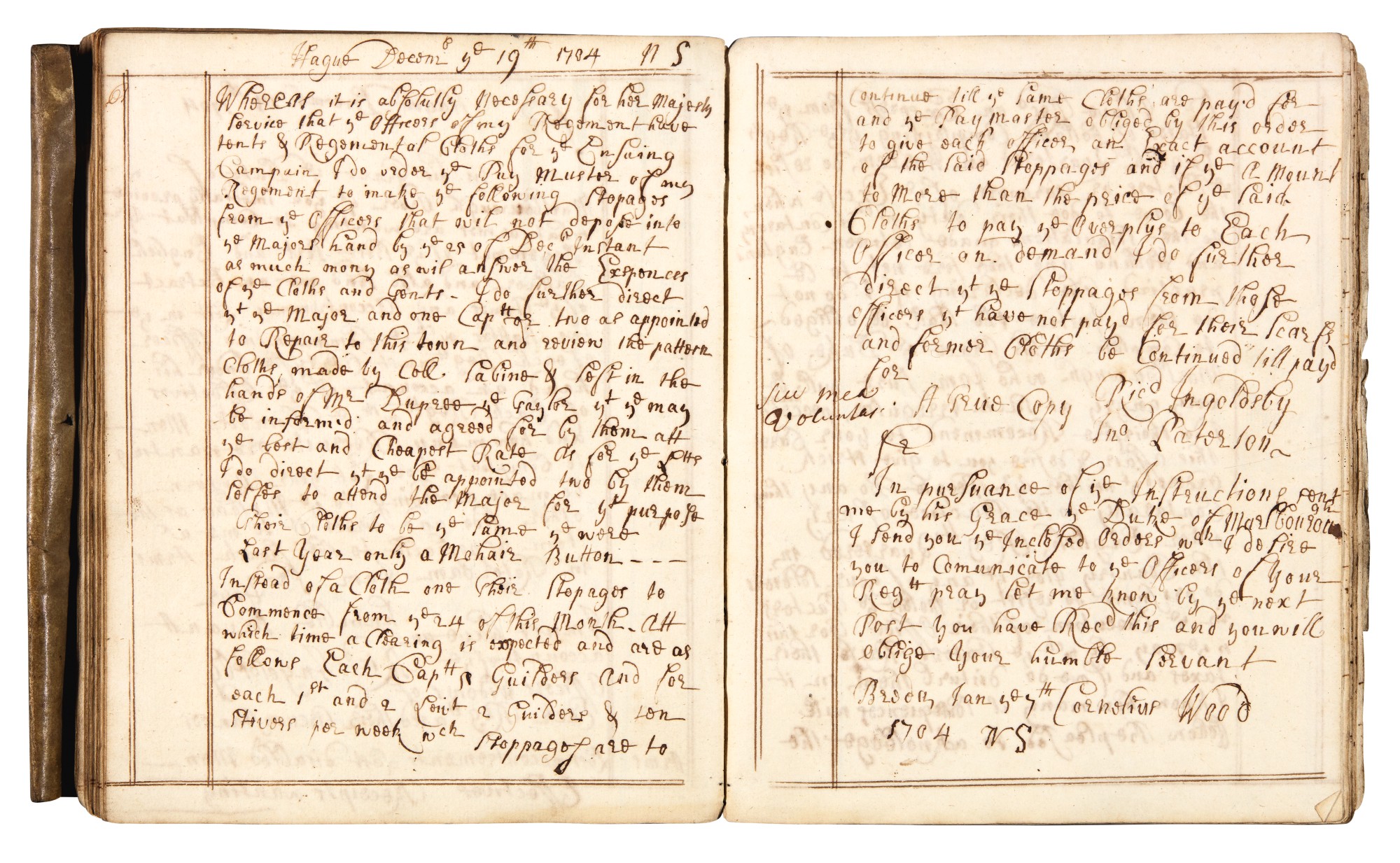 British Army, Officer's drill book, manuscript in English, 18th century ...