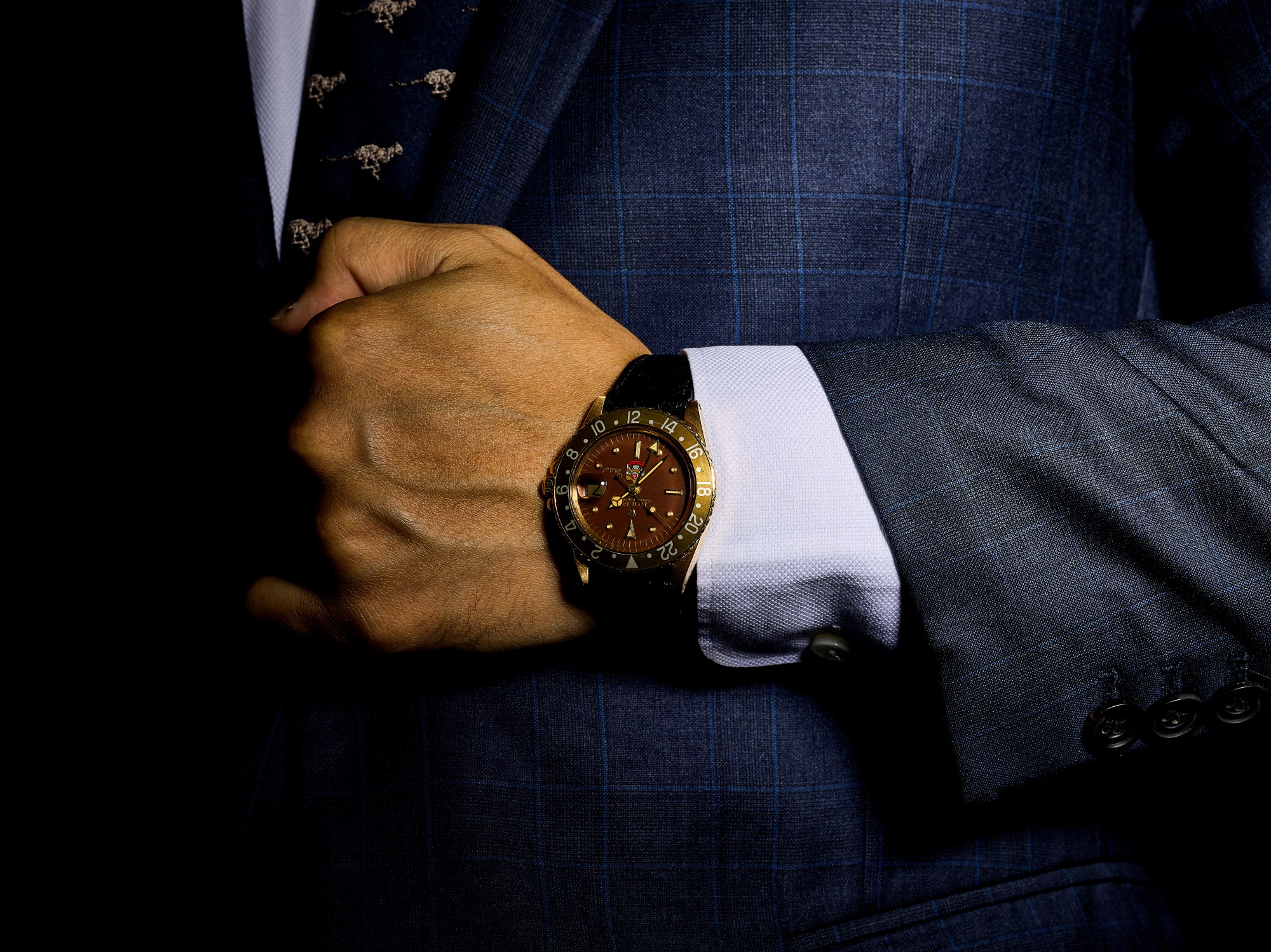 ROLEX | GMT-MASTER II, REFERENCE 1675, A YELLOW GOLD DUAL TIME ZONE ...