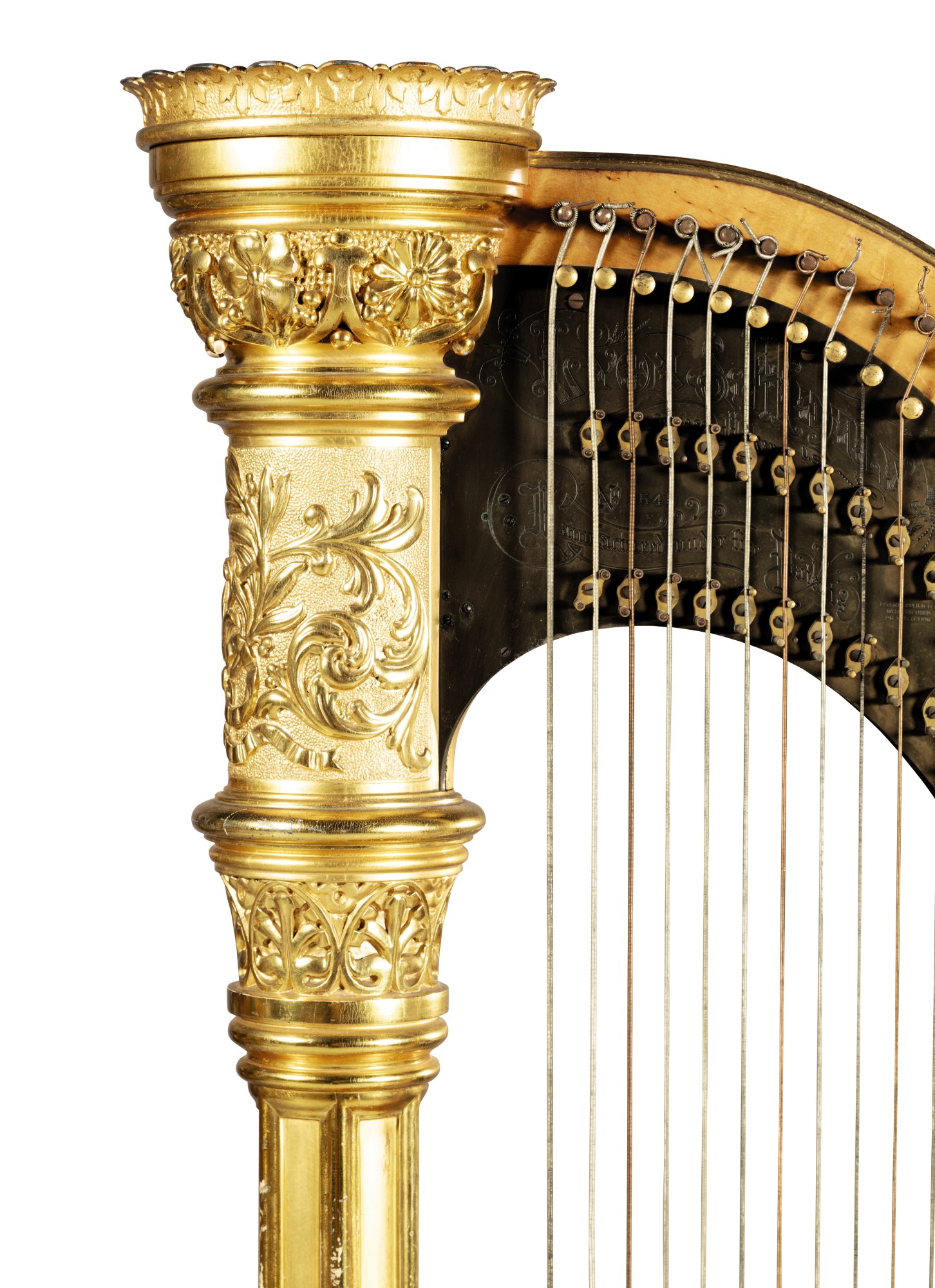 A double-action pedal maple and giltwood harp by Lyon & Healy, style 22 ...