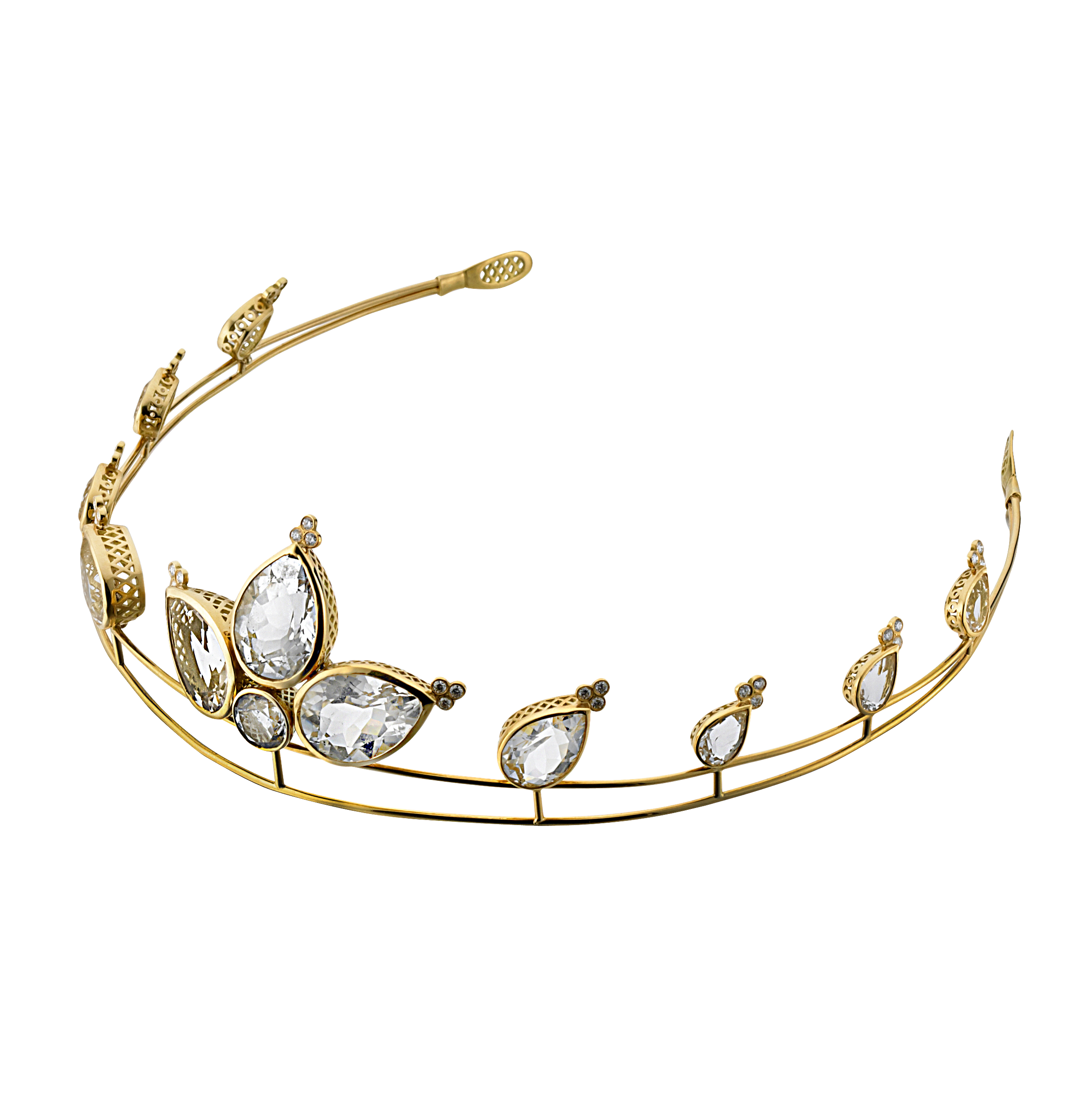 Ray Griffiths Gold, White Topaz And Diamond Crownwork Regency Tiara ...