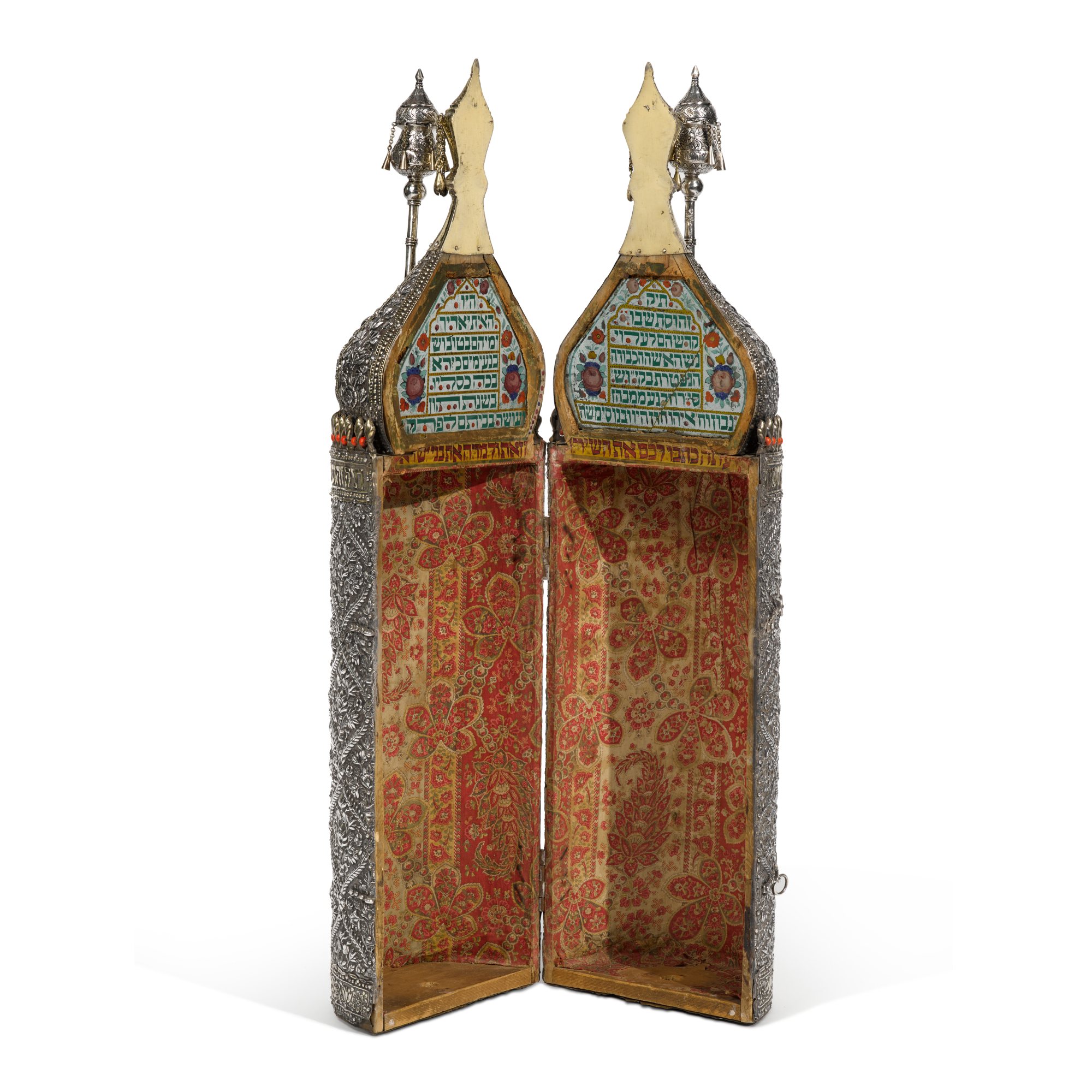 An Iraqi Silver-Mounted Wood Torah Case, 1876 | Important Judaica ...