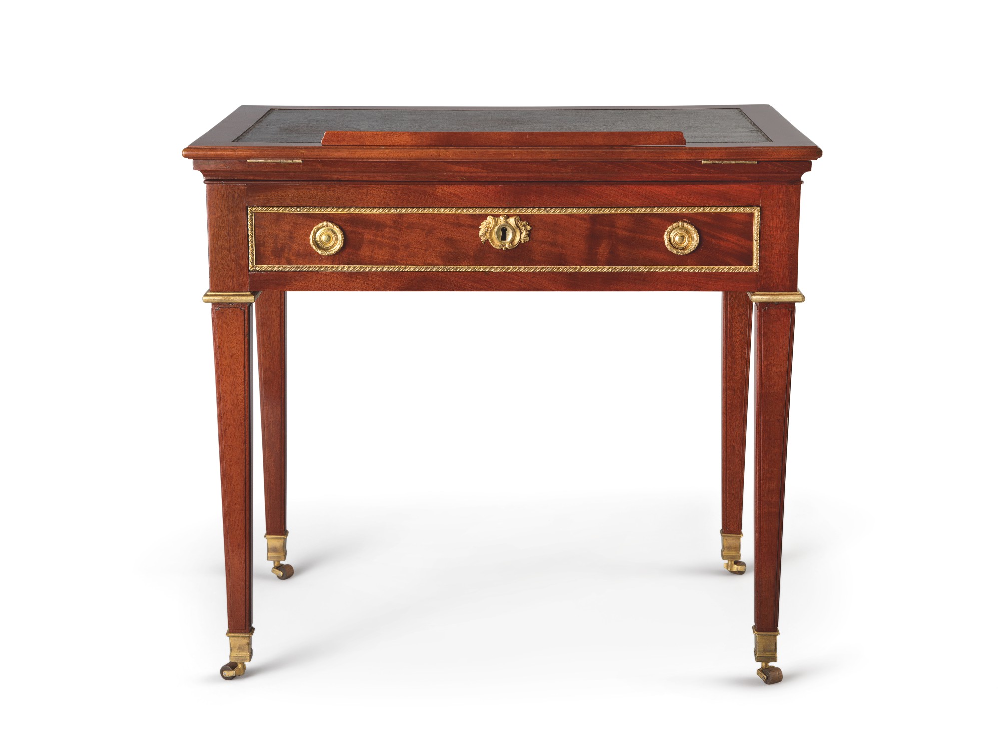 A LOUIS XVI GILT BRONZE-MOUNTED MAHOGANY TABLE A LA TRONCHIN BY ...
