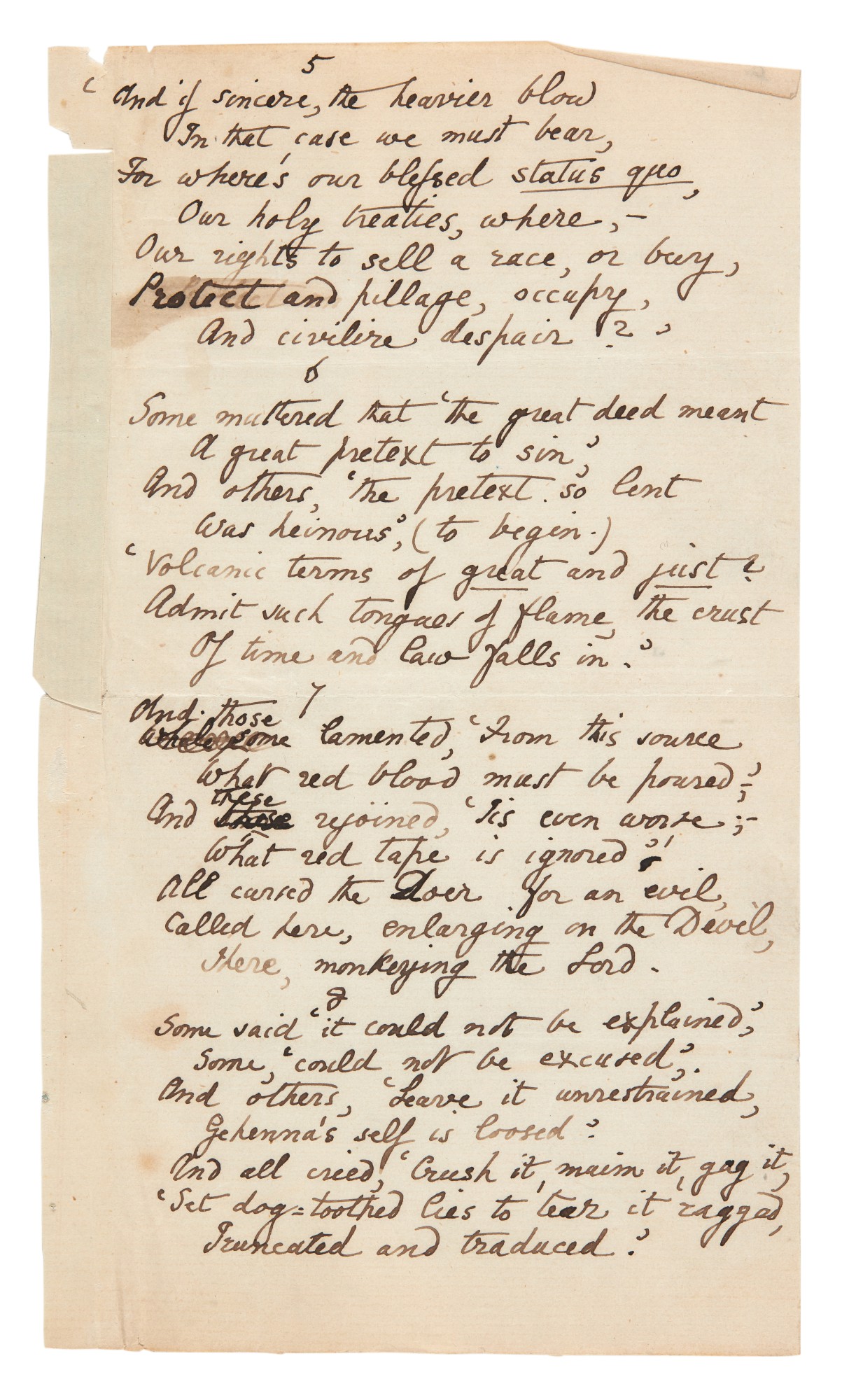 Elizabeth Barrett Browning | Autograph manuscript poem, 'A Tale of ...