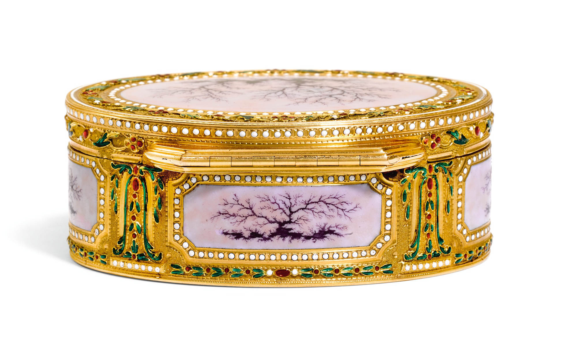 A gold and enamel snuff box, Charles-Alexandre Bouillerot, Paris, 1778 ...
