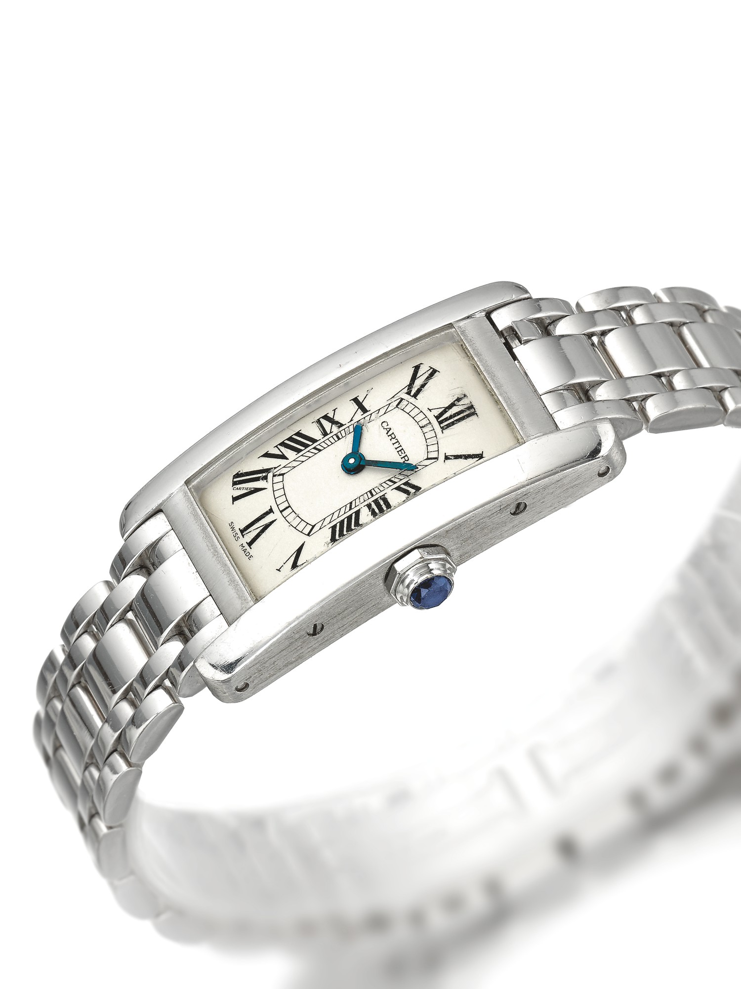 CARTIER | REF 2489 TANK AMERICAINE, A WHITE GOLD RECTANGULAR WRISTWATCH ...