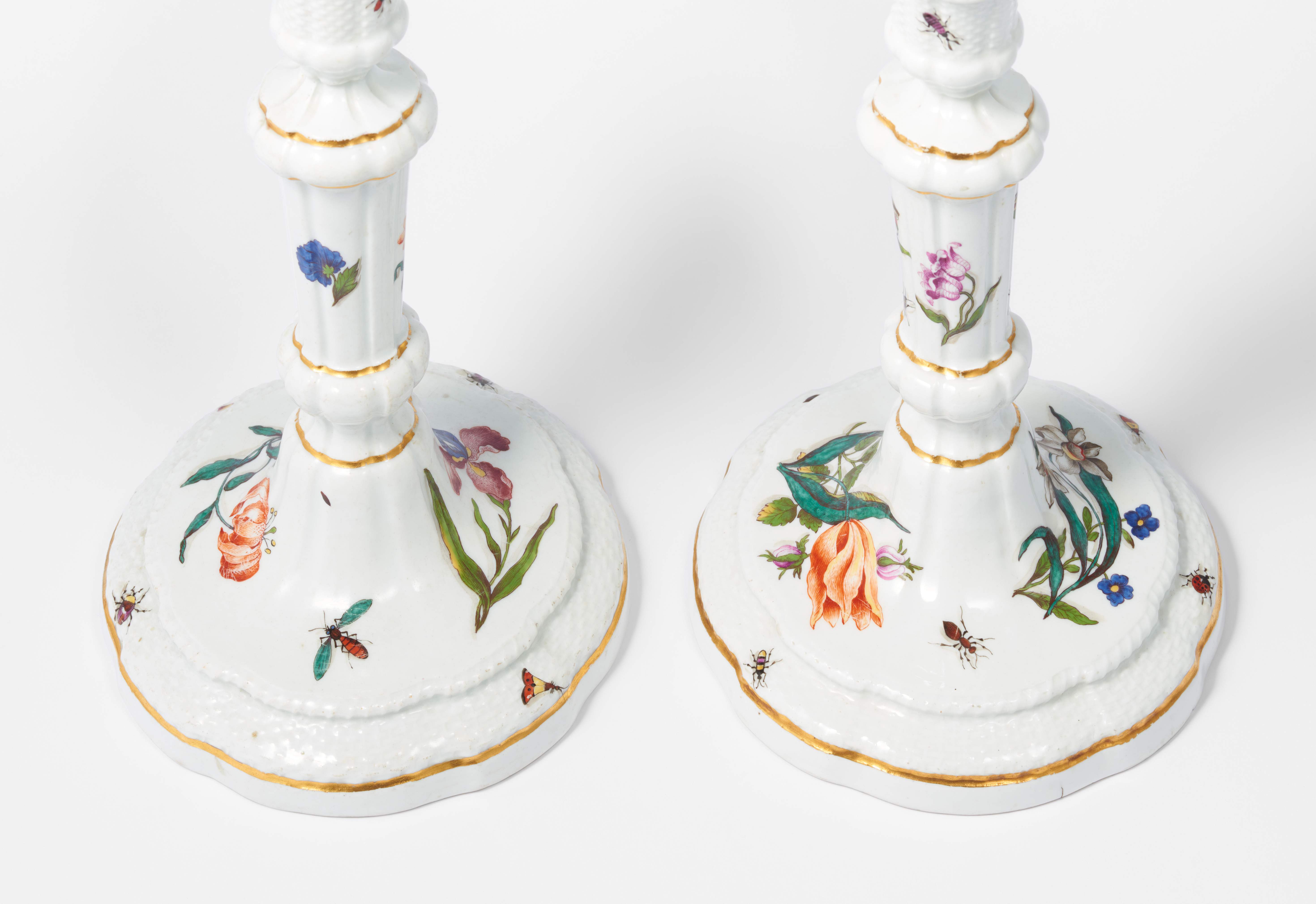 A Pair of Meissen Ozier-Moulded Candlesticks, Circa 1740 | Durch Feuer ...