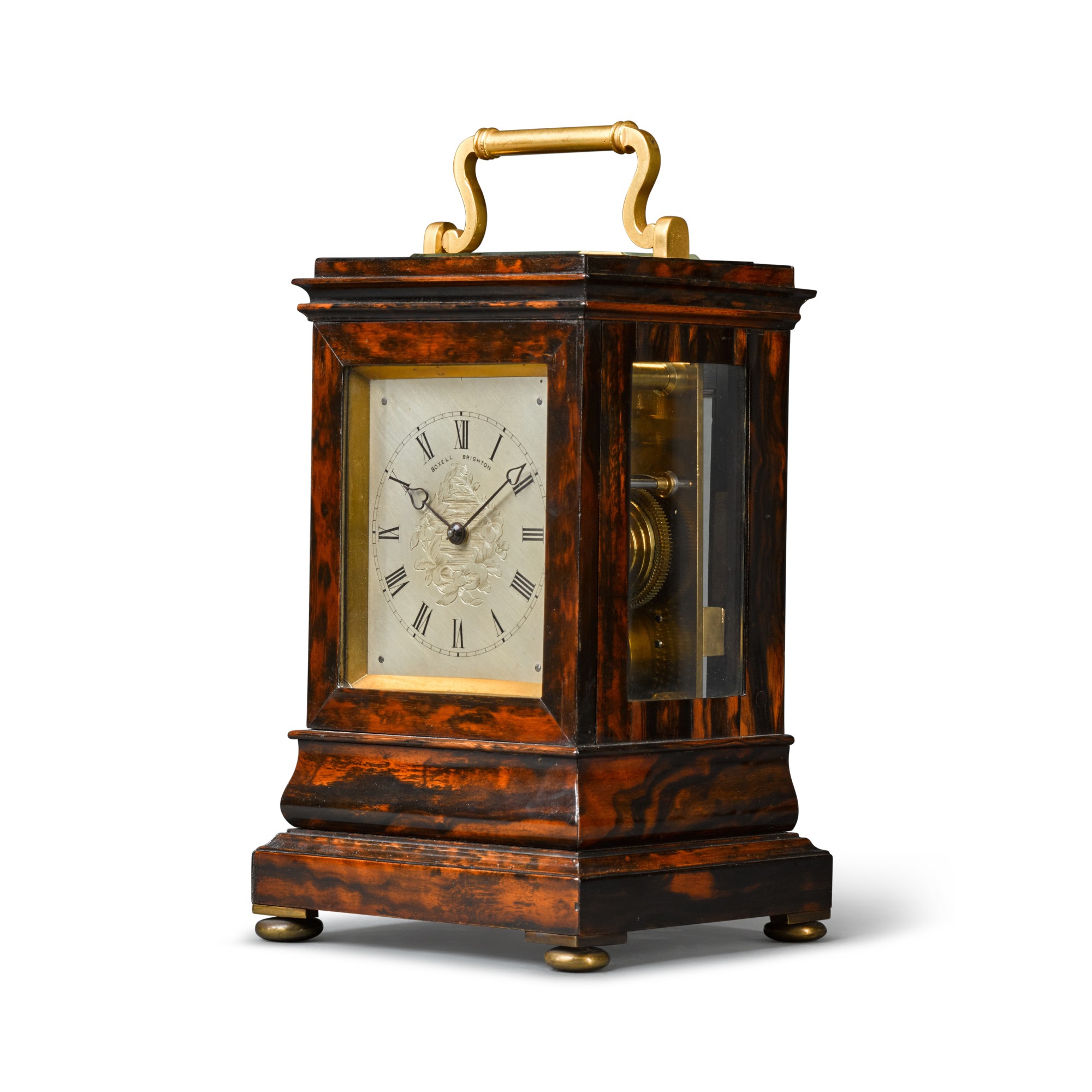 A coromandel library timepiece, Thomas Boxell, Brighton, circa 1845 ...