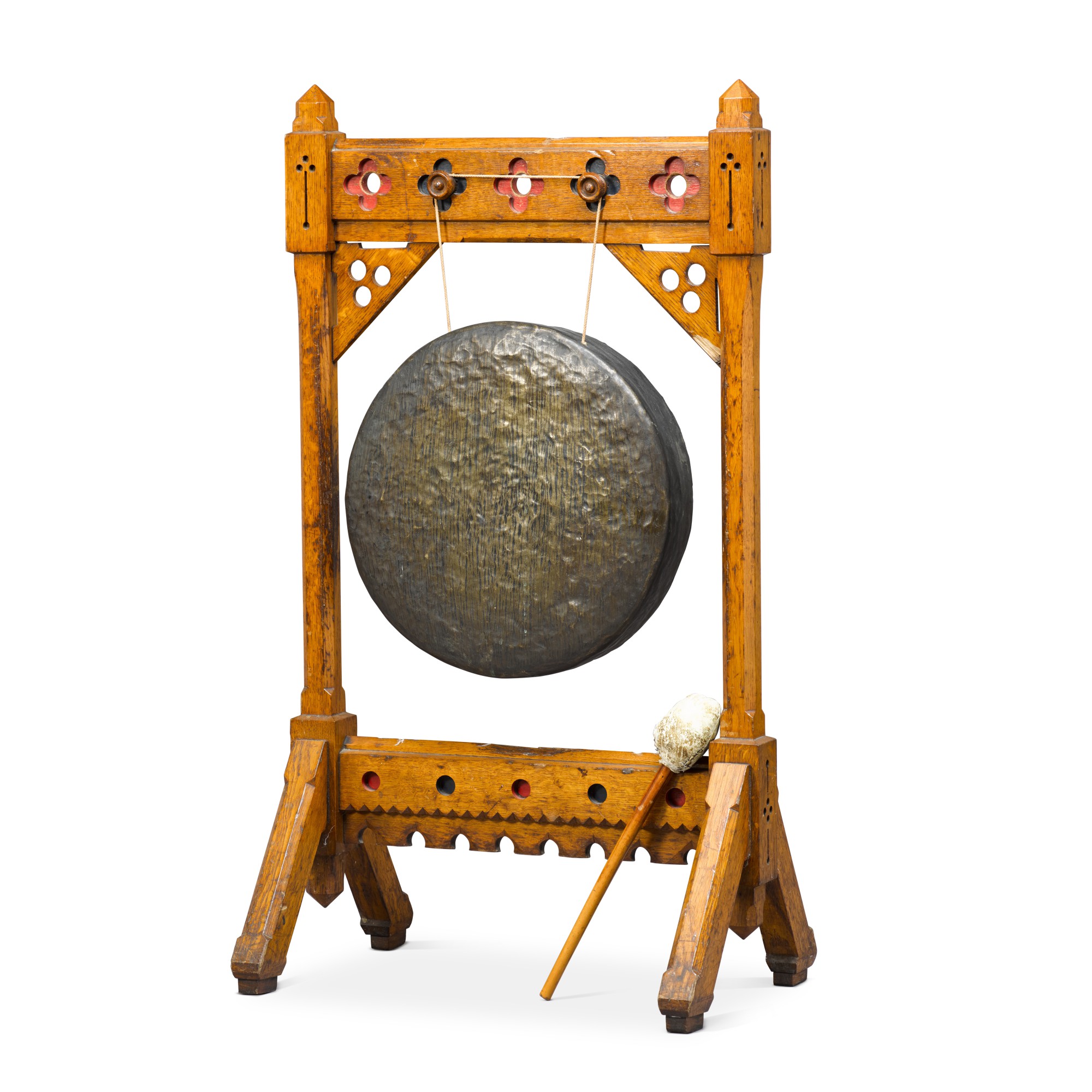 A Victorian carved oak country house dinner gong, circa 1880 ...