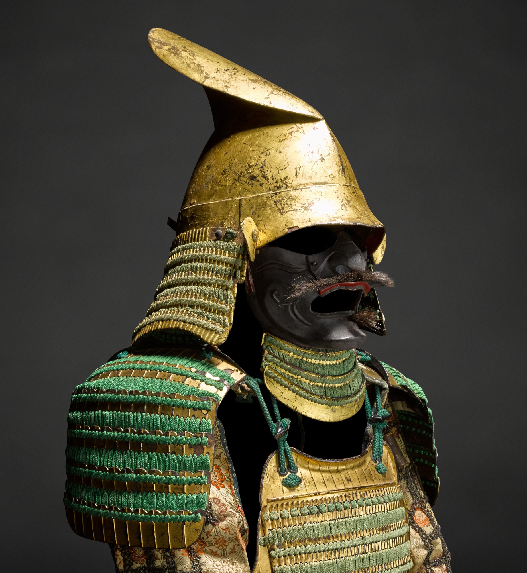 A nimai-do gusoku [armour] with a rare kazaori eboshi kabuto [helmet in ...