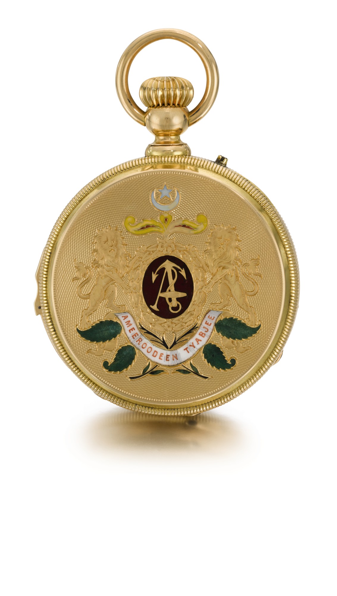 F. Rötig, Havre No. 1692 A gold and enamel open-faced quarter repeating ...