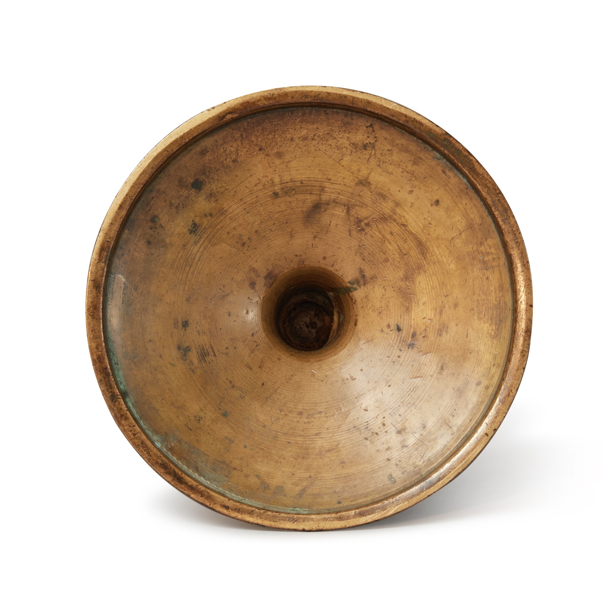 Important English Cast Brass Mid-Drip 'Trumpet' Circular-Based ...